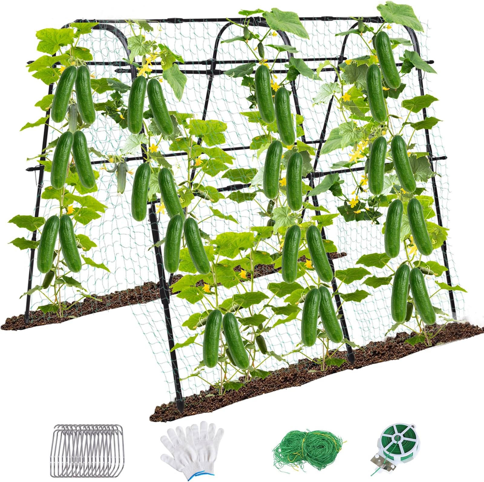 Amazon.com : 48" X 48" X 40" Widen Cucumber Trellis Set, Foldable Metal ...