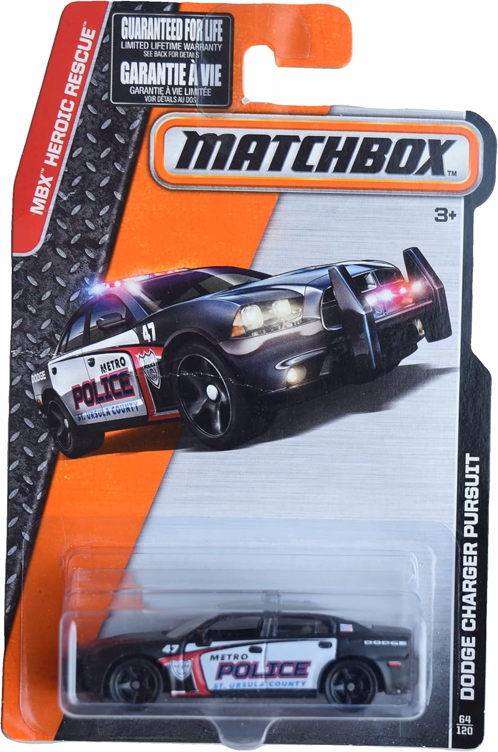 Amazon.com: Matchbox Dodge Charger Pursuit, MBX Heroic Rescue 64/120 ...