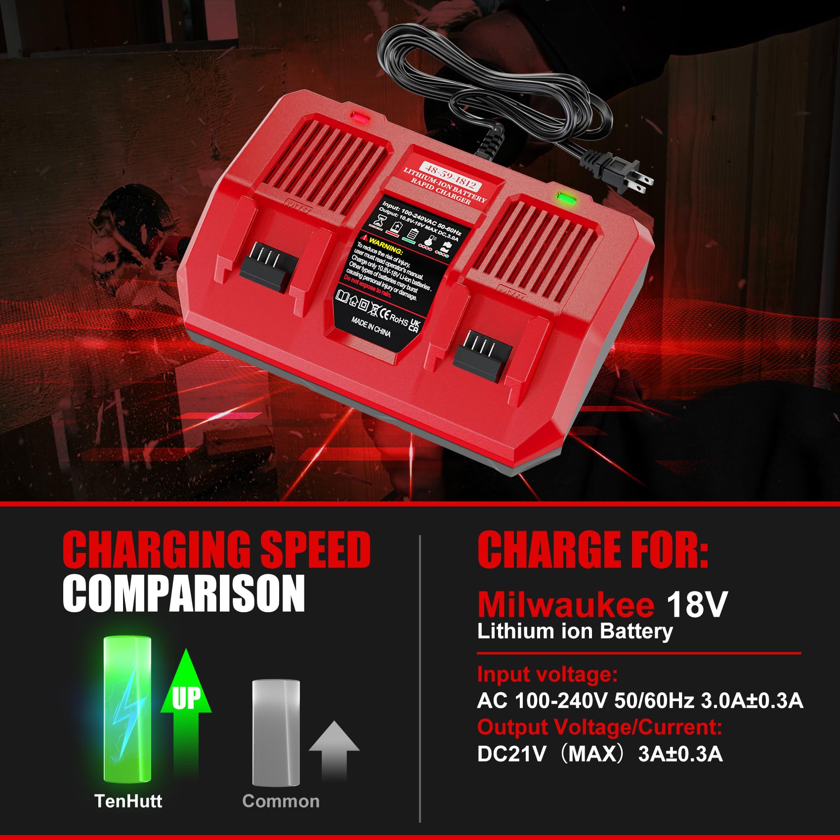 Snapklik.com : Faster Replacement 18V Charger For mil-Waukee M-18 ...
