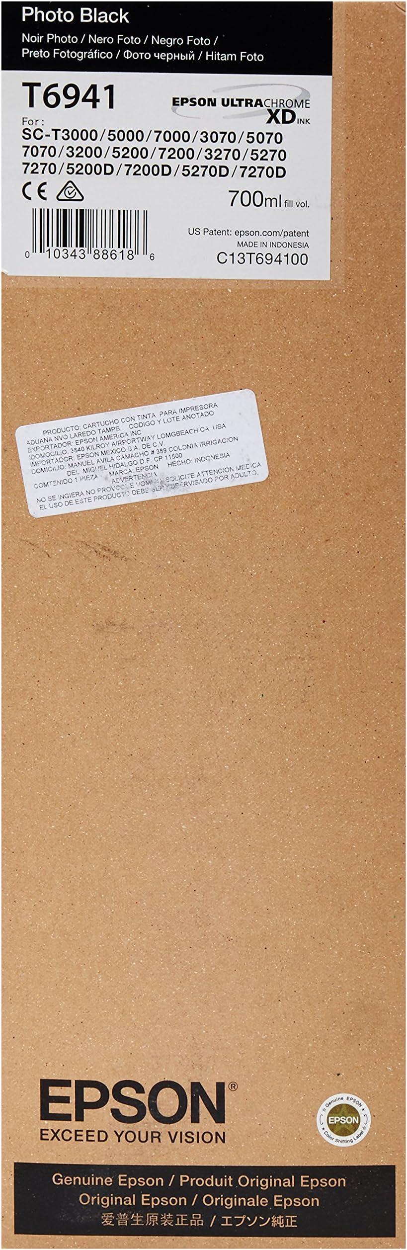 Amazon.com: Epson Photo Black Ultra Chrome XD Ink Cartridge, 700 ml ...