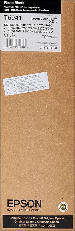Epson T6941 700 ml UltraChrome XD Original Ink Cartridge - Photo Black ...
