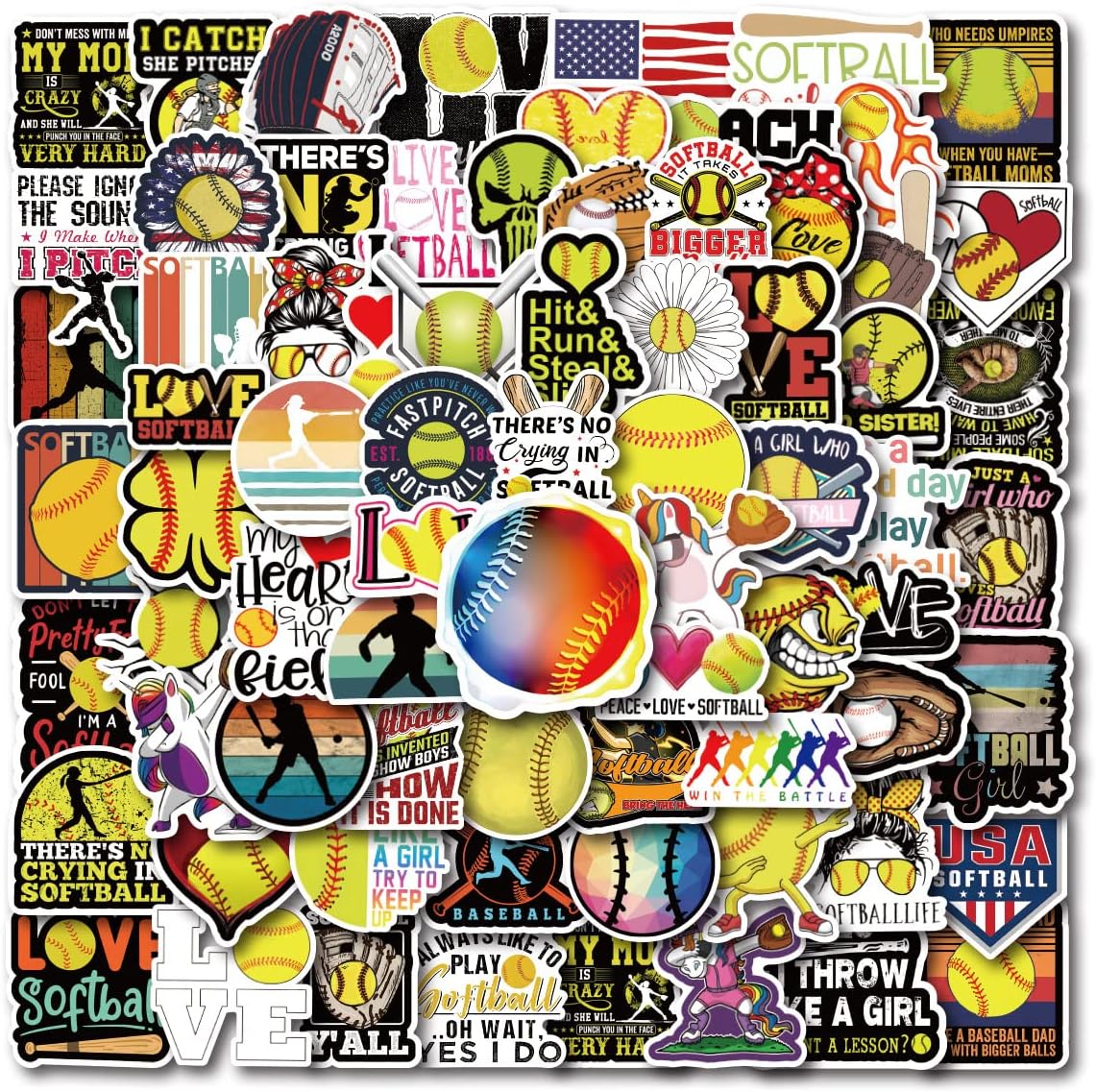 Amazon.com: Softball Stickers - Perfect Softball Gifts For Girls and ...