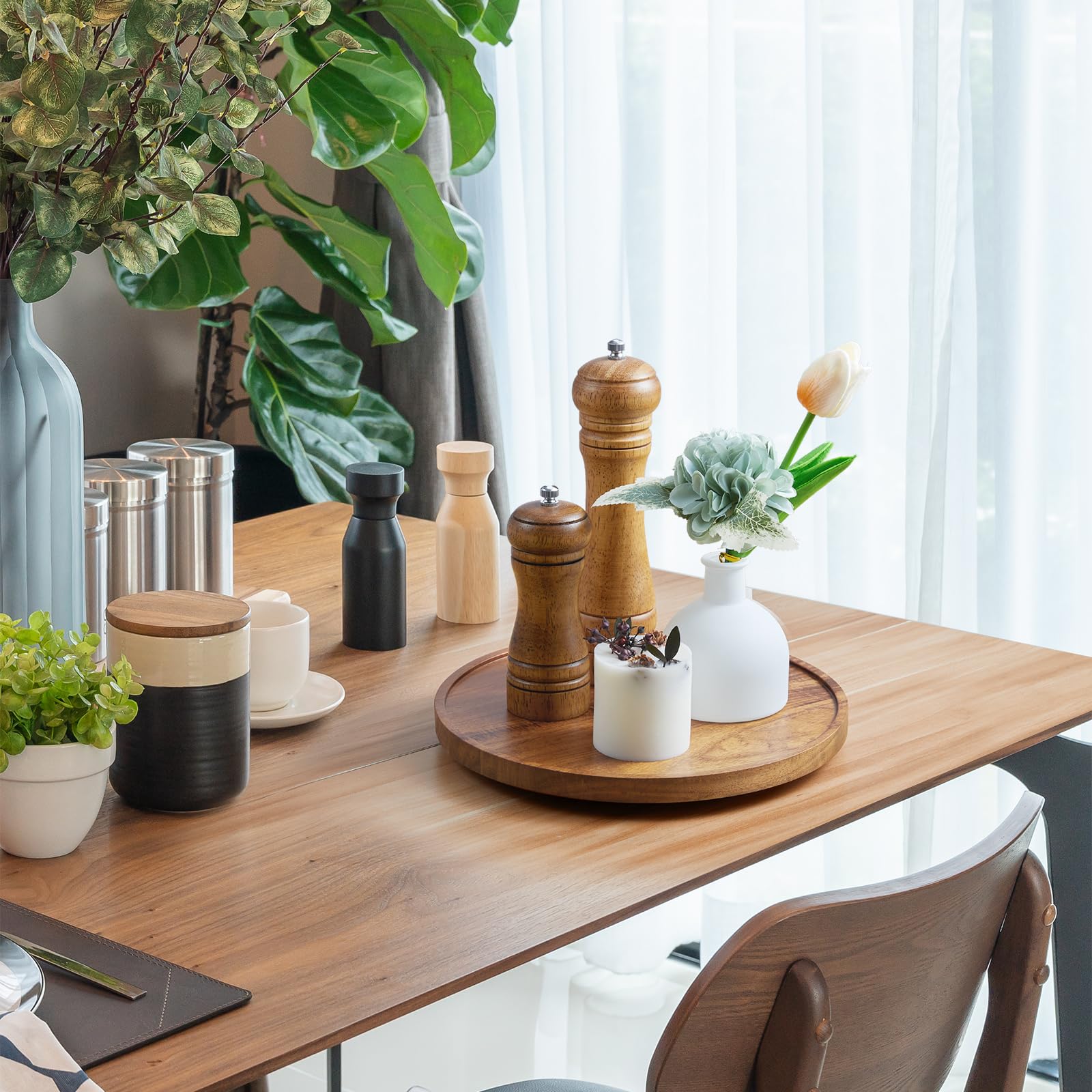 Snapklik.com : 10" Lazy Susan Turntable Organizer For Cabinet, Acacia ...