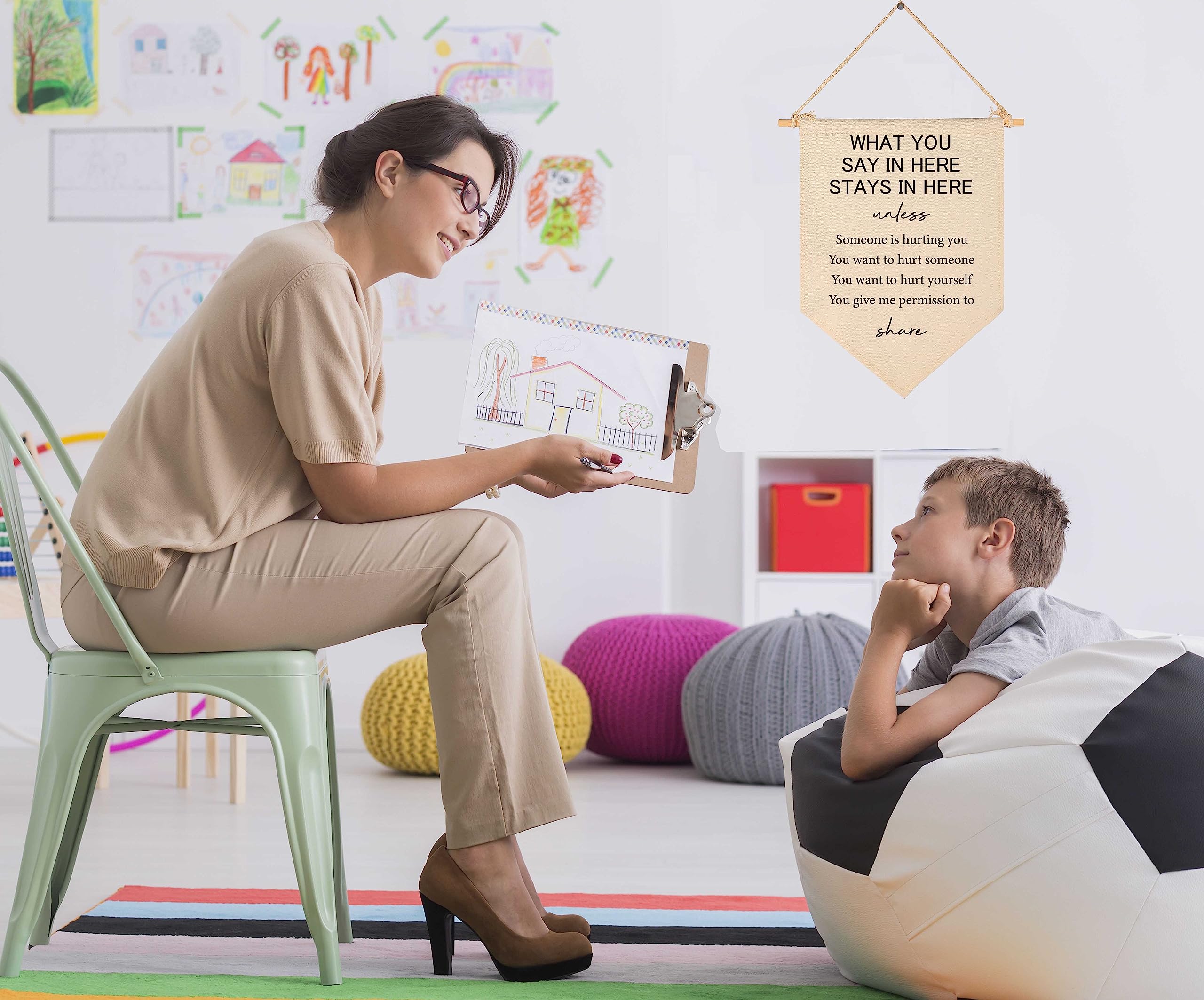 Snapklik.com : Confidentiality Banner Decor-Counseling Office Wall Sign ...