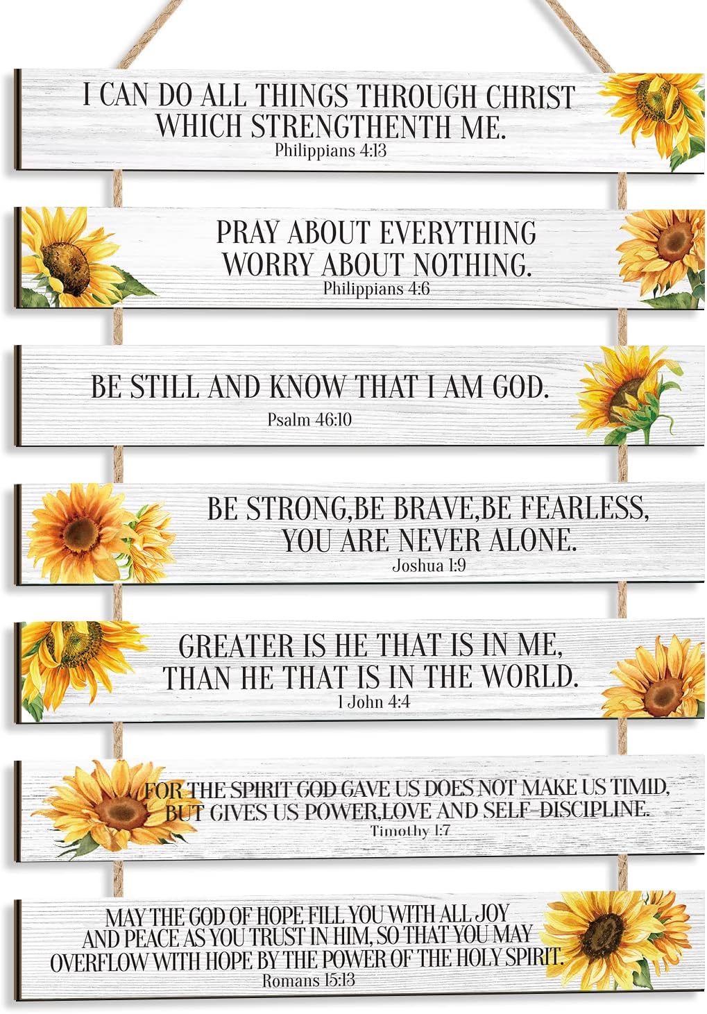 HLNIUC Bible Verse Wood Sign,Sunflower Christian Wall Art,Bible Verse ...