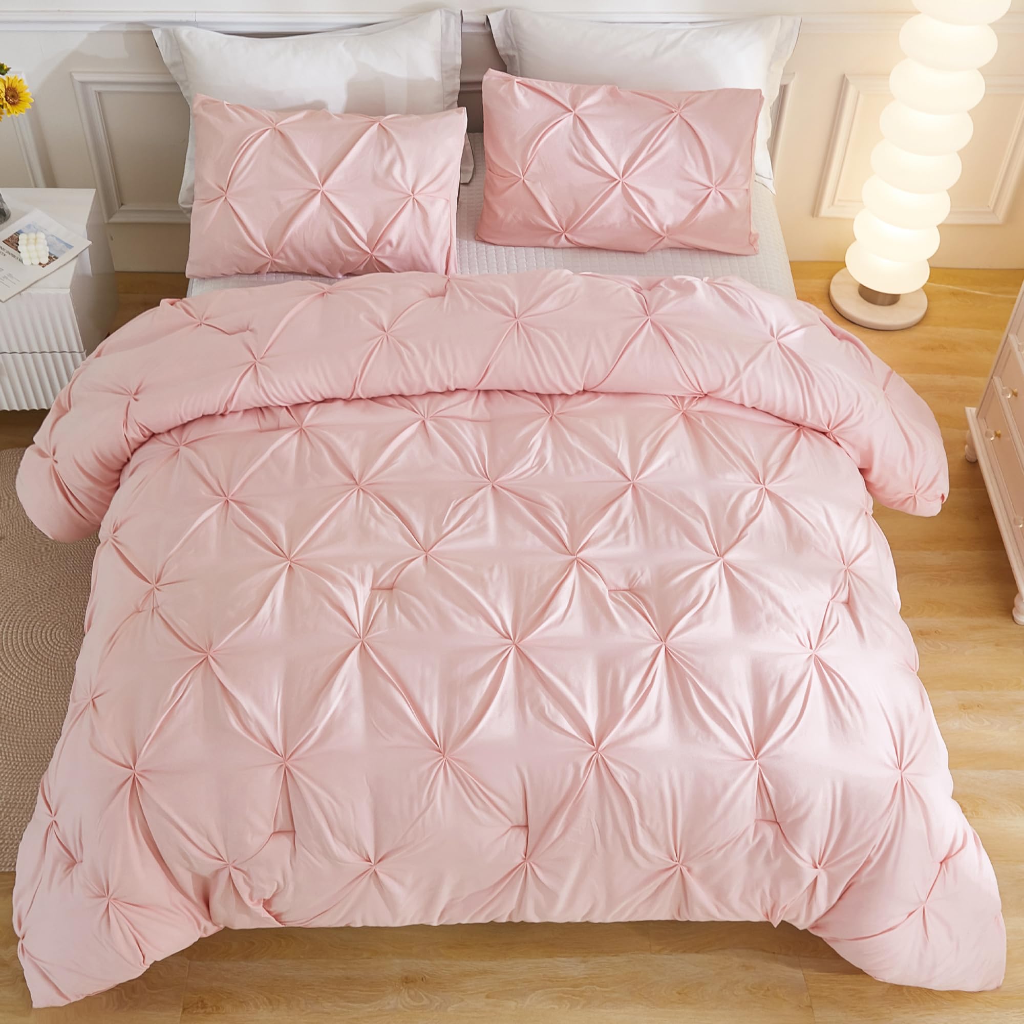 Amazon.com: Andency Pink Full Size Comforter Set (79x90Inch), 3 Pieces ...