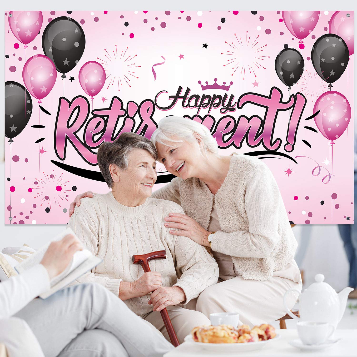Retirement Party Decorations Giant Pink Retirement Sign Banner Photo ...