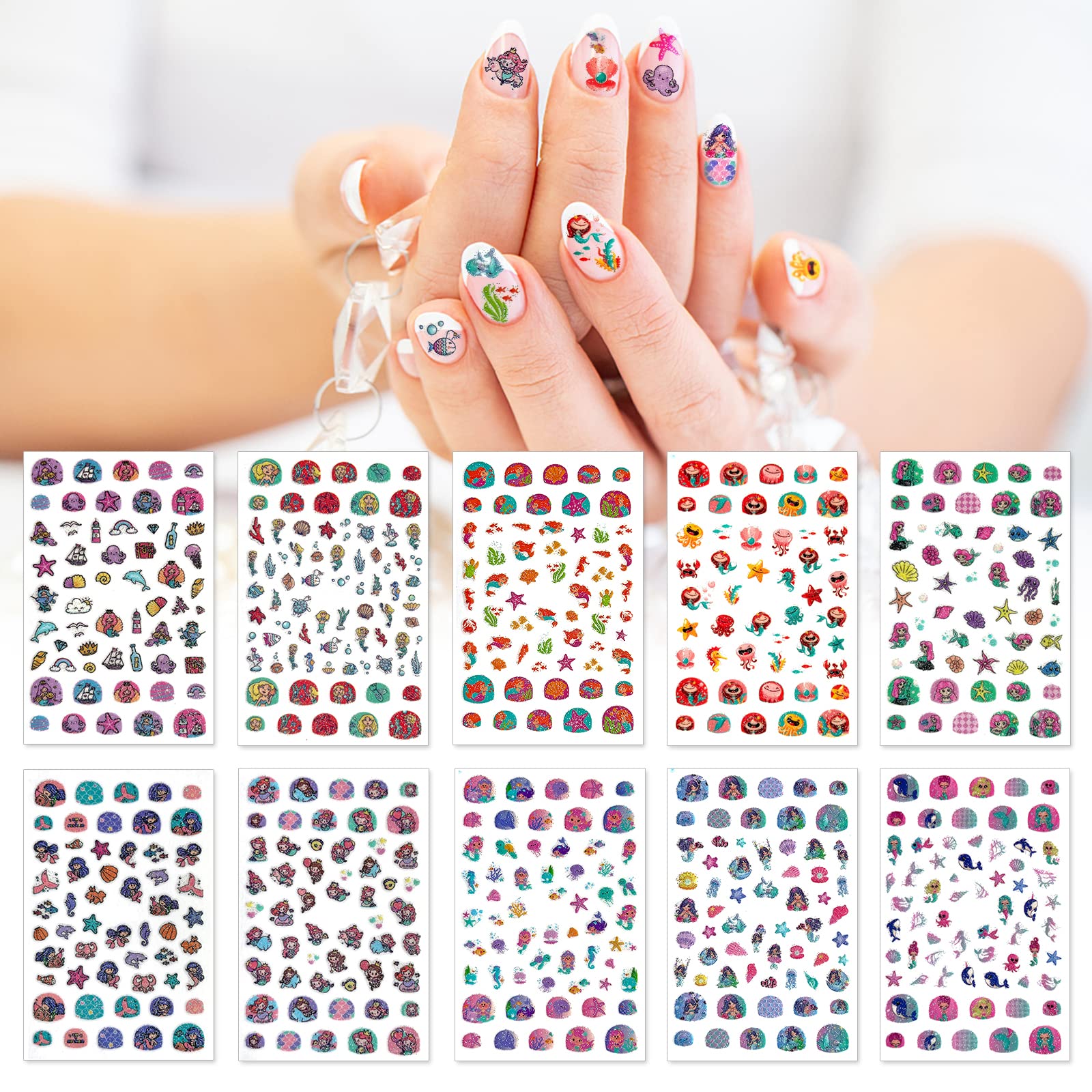 Little Mermaid Nail Art Stickers