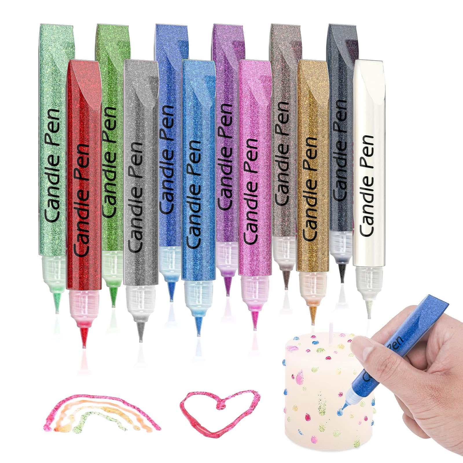Ronoza® Wax Pens for Candles 12 x 10 ml, Candle Pen, Candle Painting ...