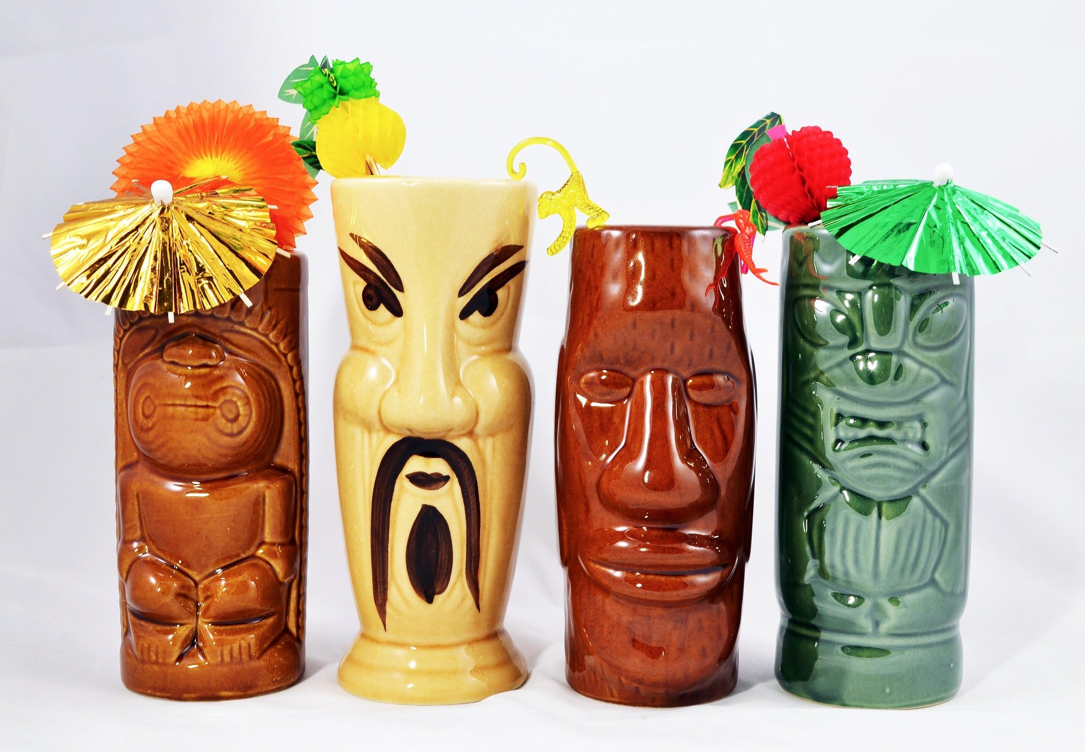 Amazon.com: PartyTiki Tiki Mug Set of 4 : Home & Kitchen