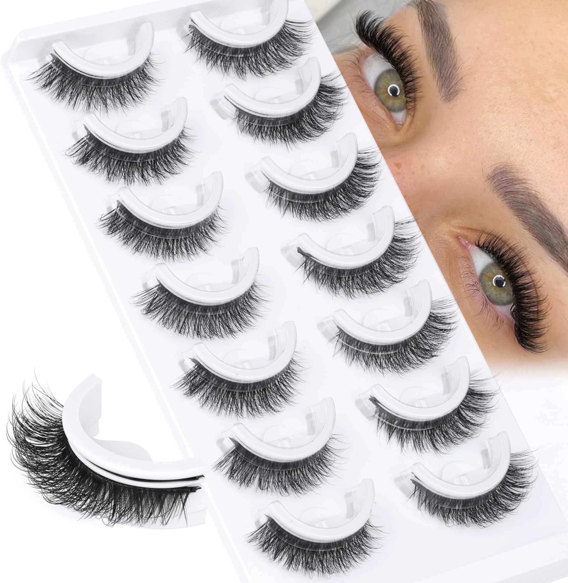 Amazon.com: 7 Pairs Self Adhesive Eyelashes Reusable Self Adhesive ...