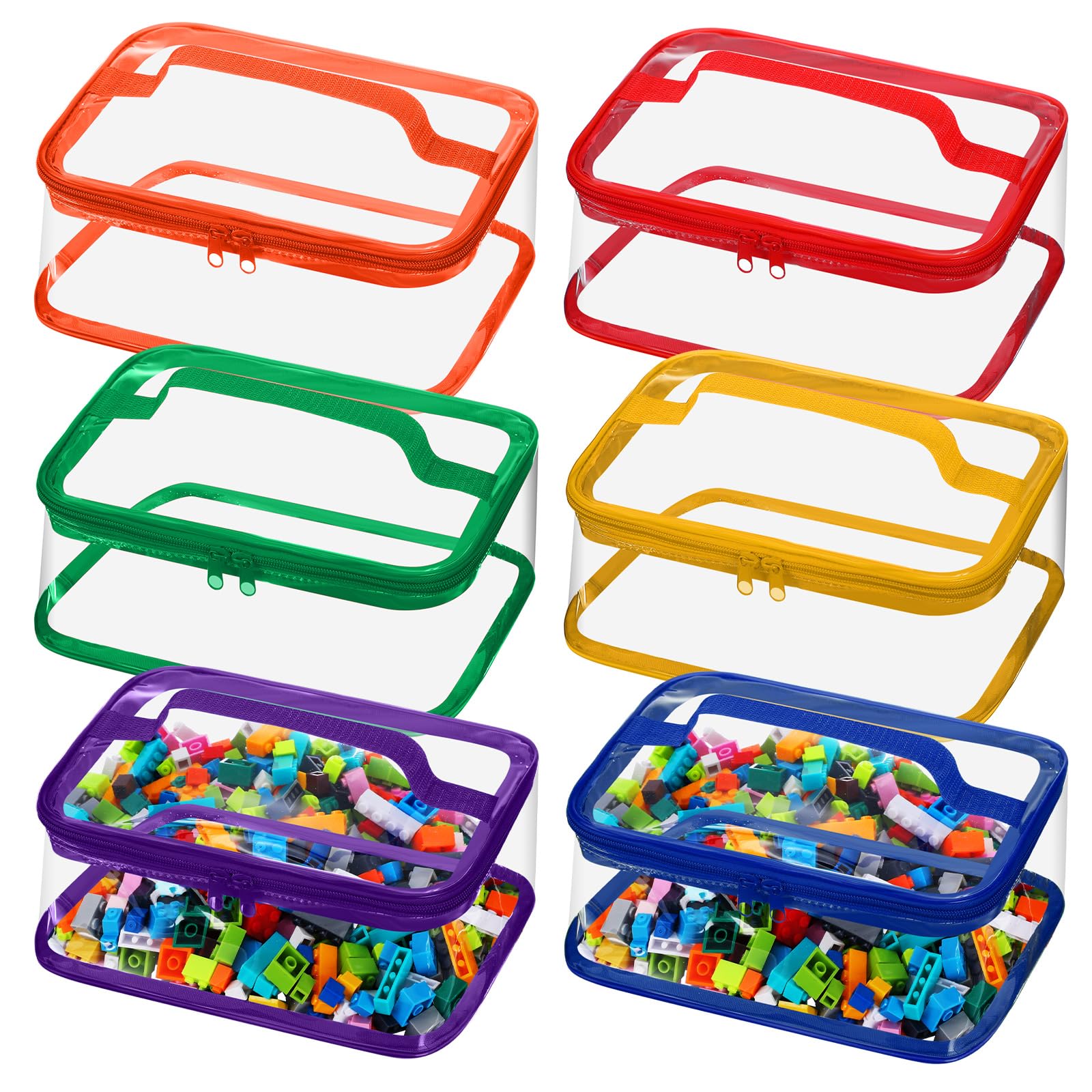 Amazon.com: Nitial 6 Packs Clear Toy Storage Bags, PVC Organizing ...