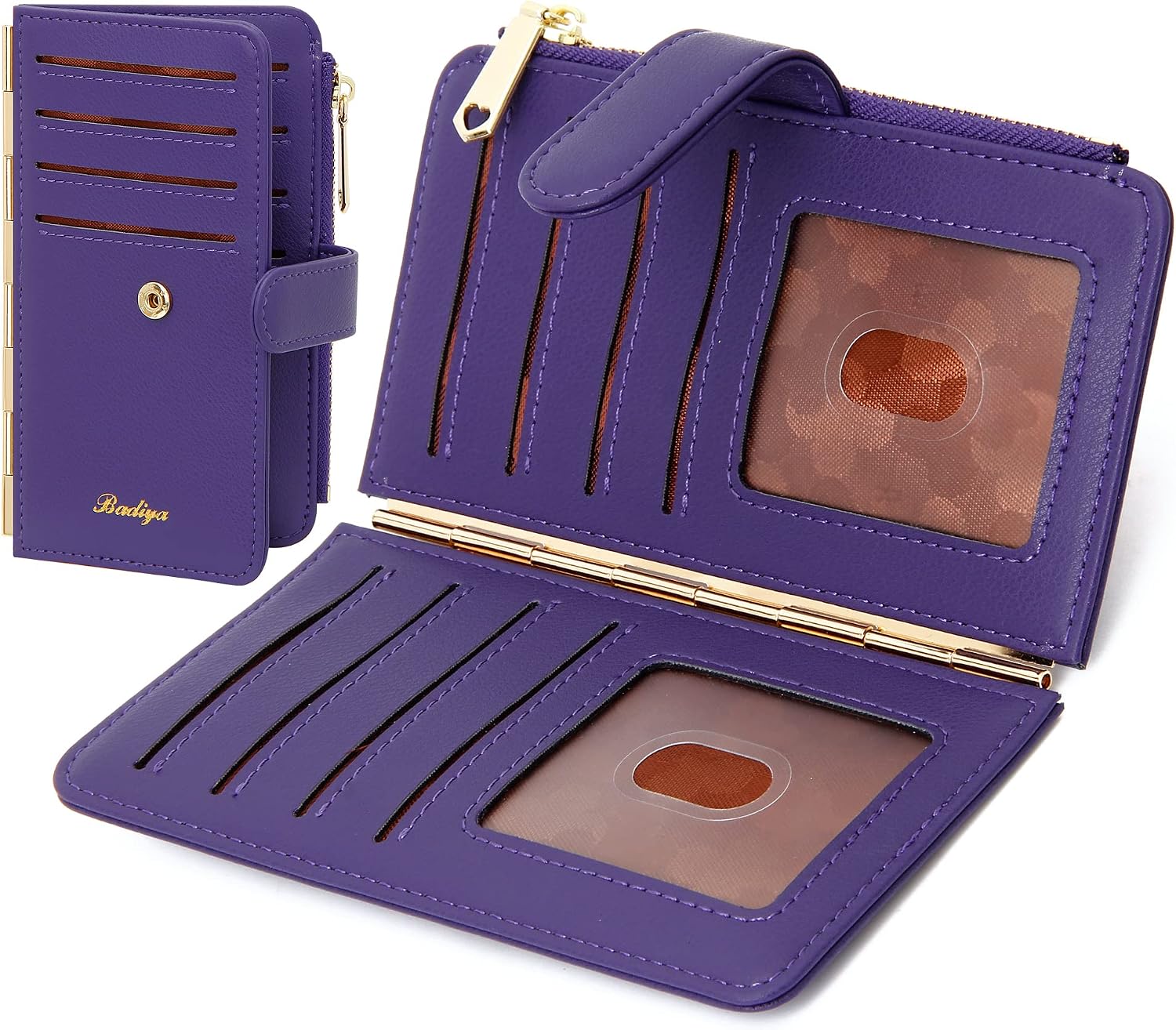 Badiya Credit Card Holder for Women RFID Blocking Slim Wallet Bifold ...