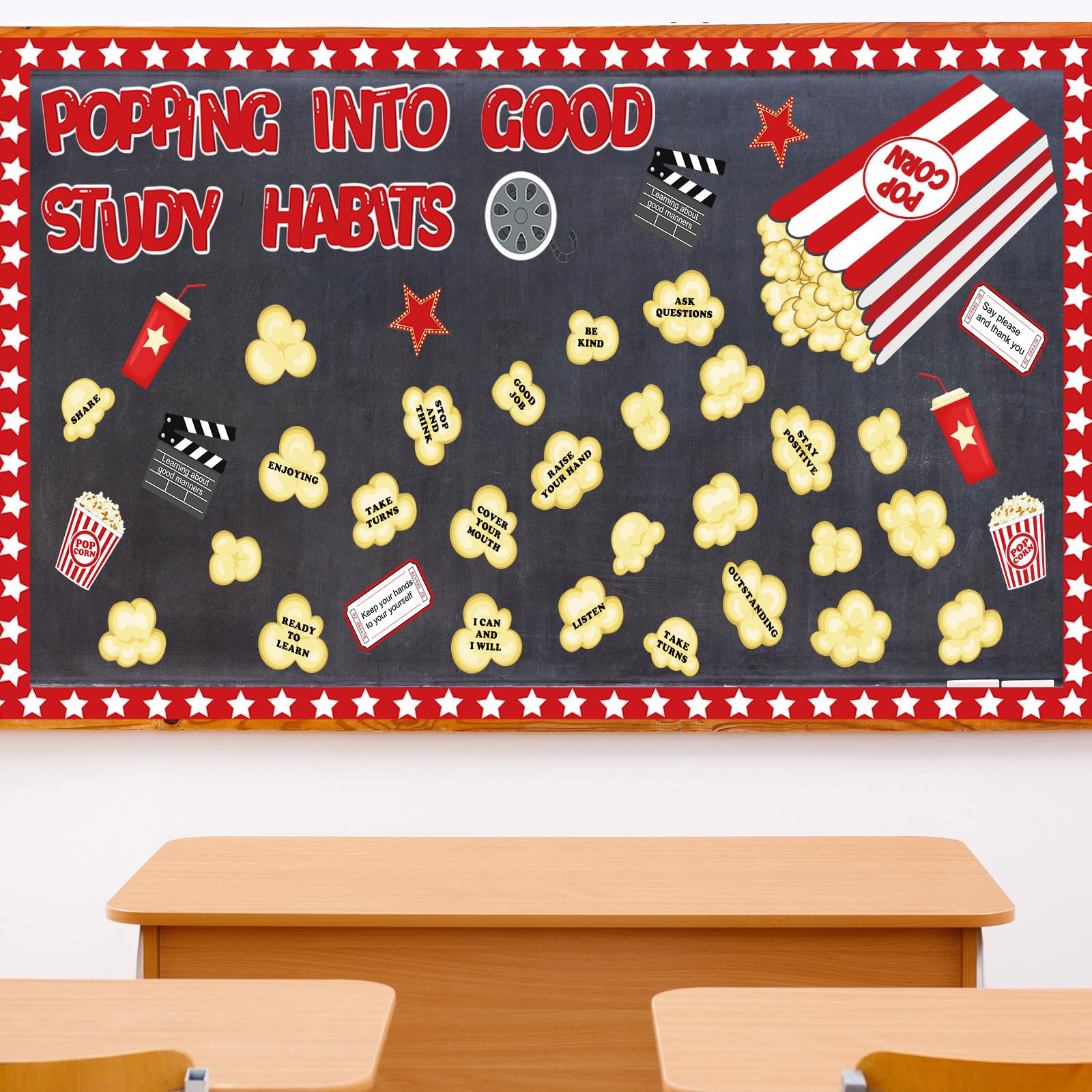 Amazon.com : Colarr 74 Pcs Popcorn Classroom Bulletin Board Decorations ...