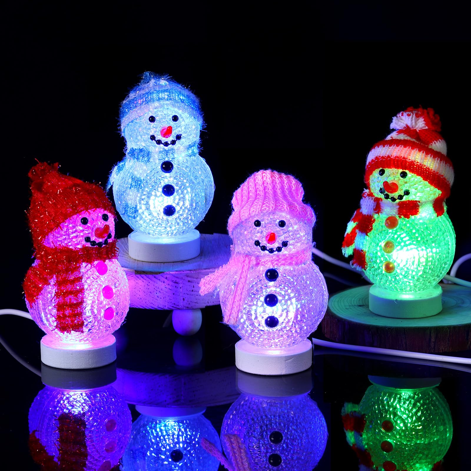 Glooglitter 8 Pcs LED Christmas Table Lights Lighted Table Top ...