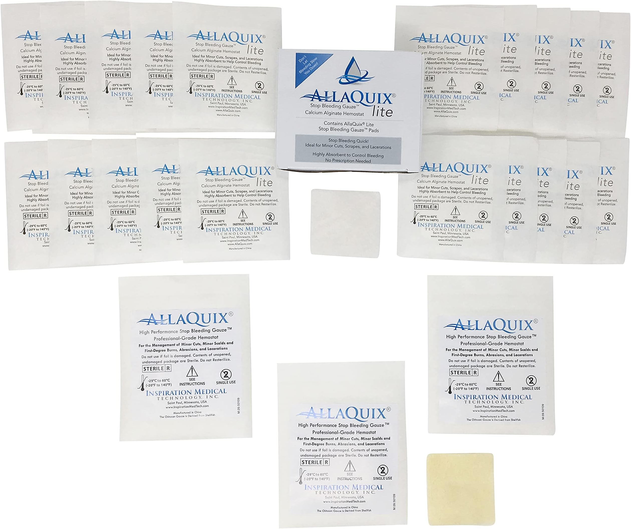 Amazon.com: Stop Bleeding Gauze Combo Pack Bundle: AllaQuix High ...