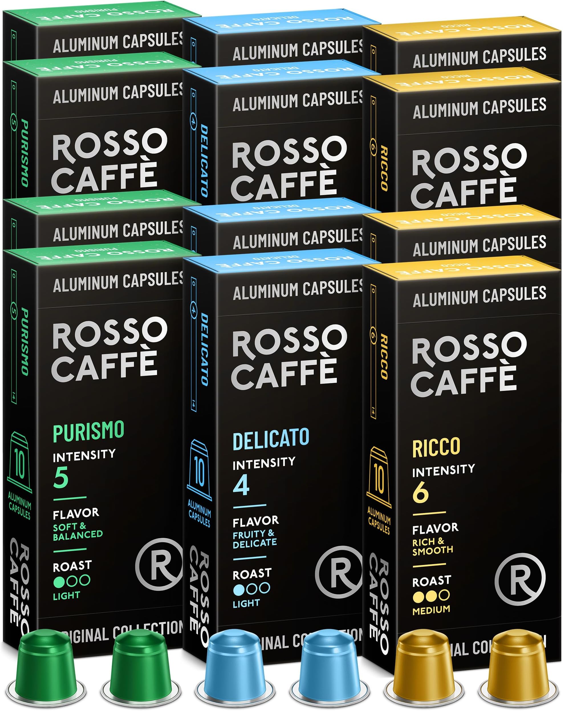 Amazon.com: ROSSO CAFFE - Macho - Extra Dark Roast Coffee Pods ...