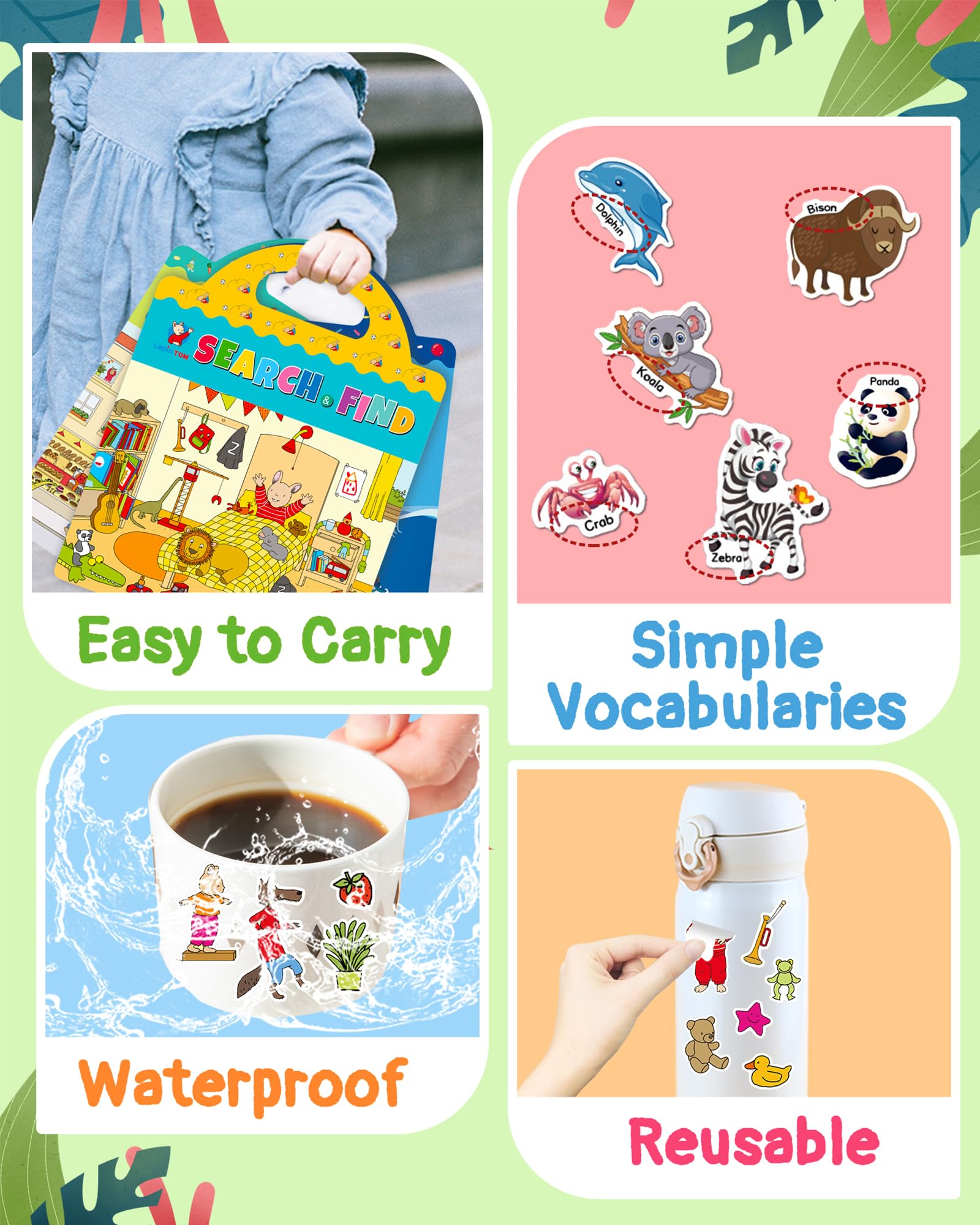 Snapklik.com : Reusable Sticker Book For Toddlers 2-4 Years, 3 Sets ...