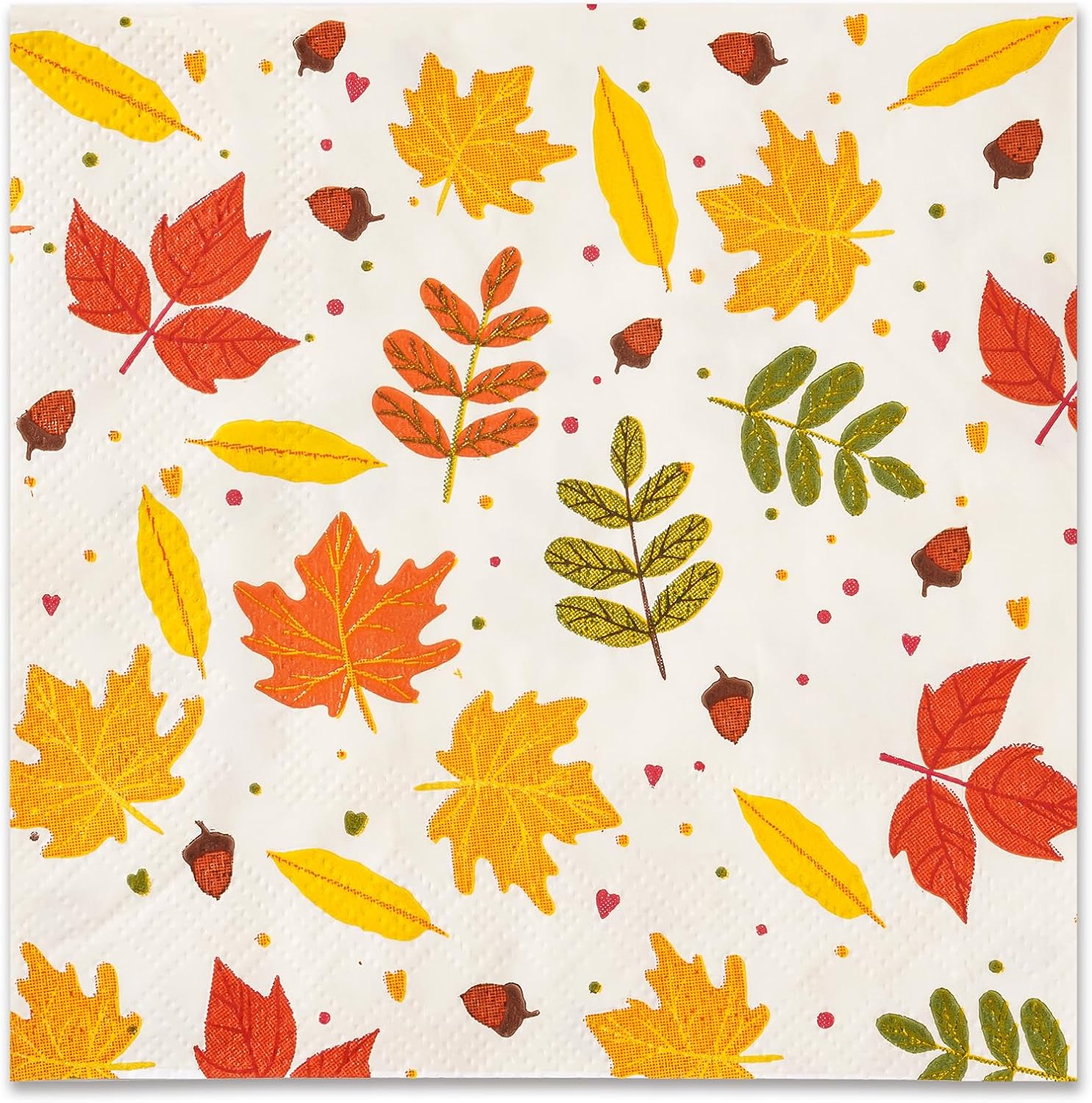 Amazon.com | 100 PCS Fall Leaves Cocktail Napkins, 3 Ply Thanksgiving ...