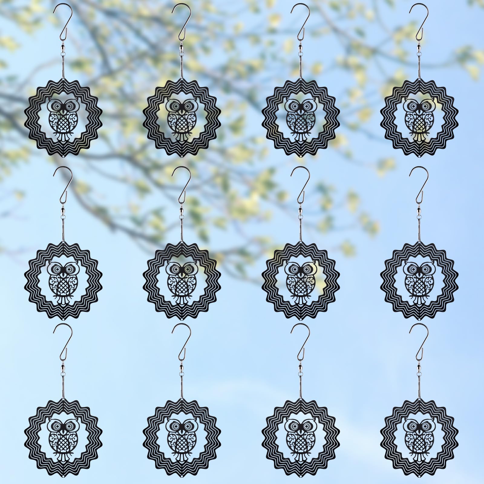 Amazon.com: CHANGE MOORE Owl Metal Wind Spinners, 12Pack Reflective ...