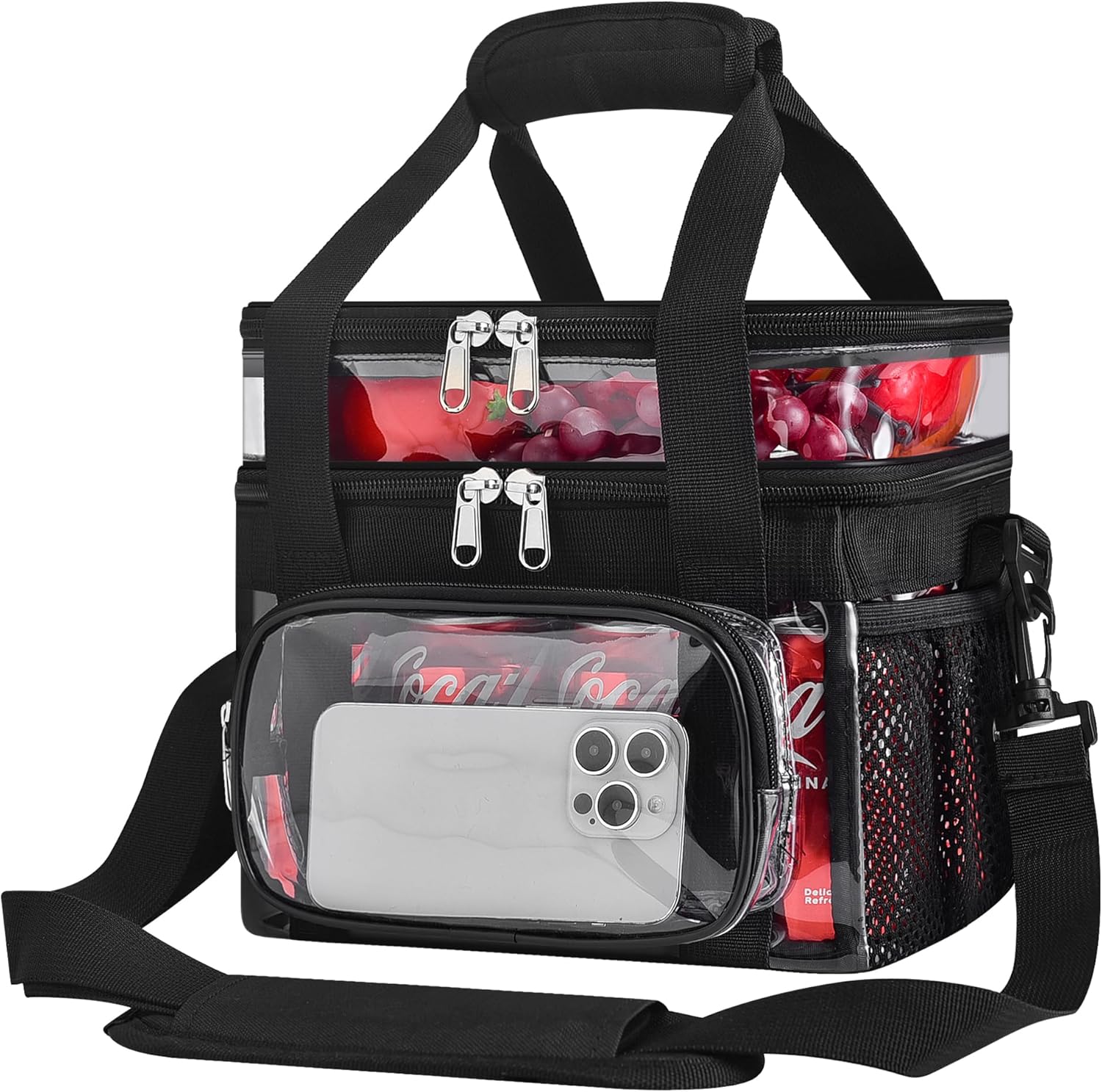 Amazon.com: UEASE Double-Deck Clear Lunch Bag-Clear Lunch Bag for Work ...