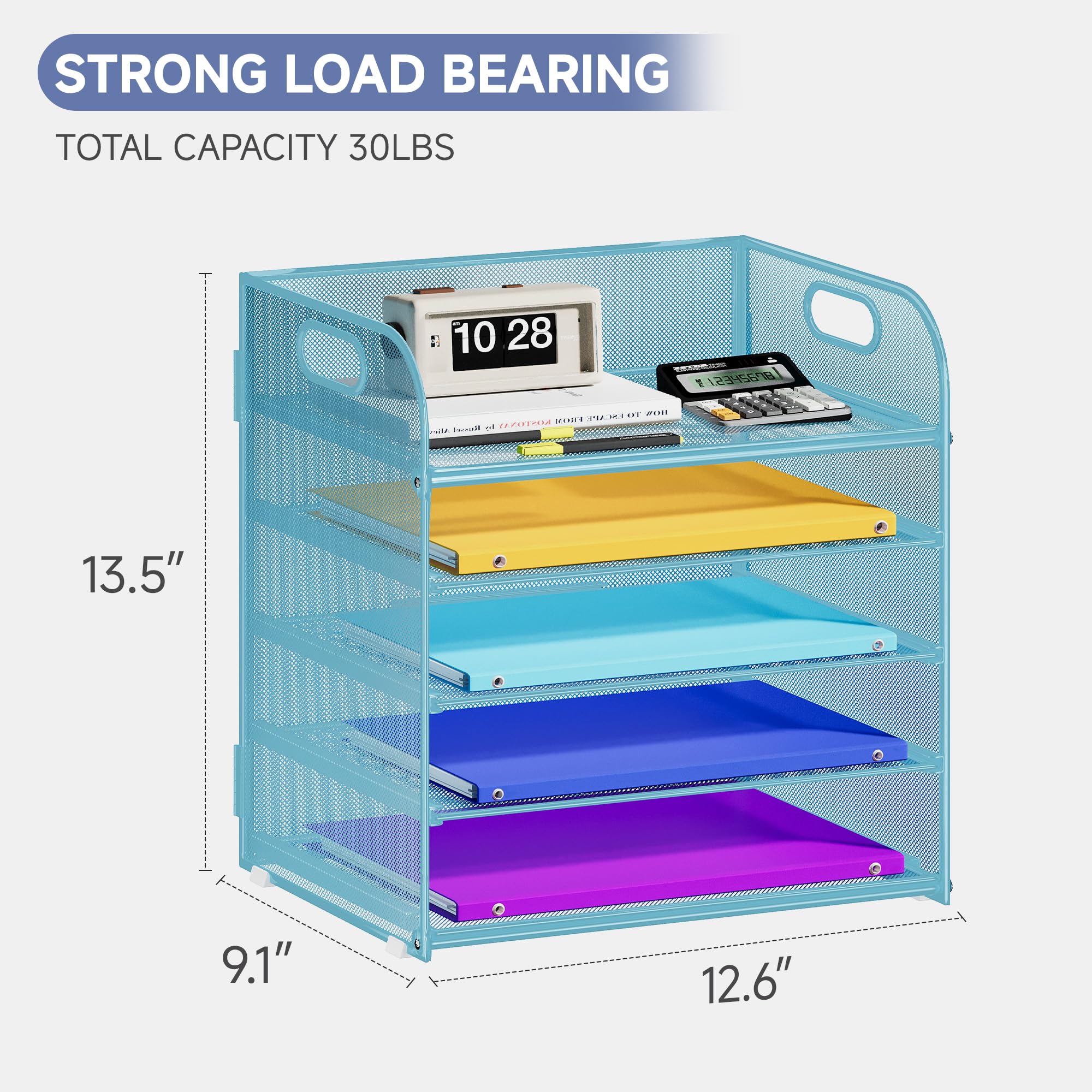 Book Organizer 5 Tray Paper Organizer 5 Tier Paper Organizer With ...
