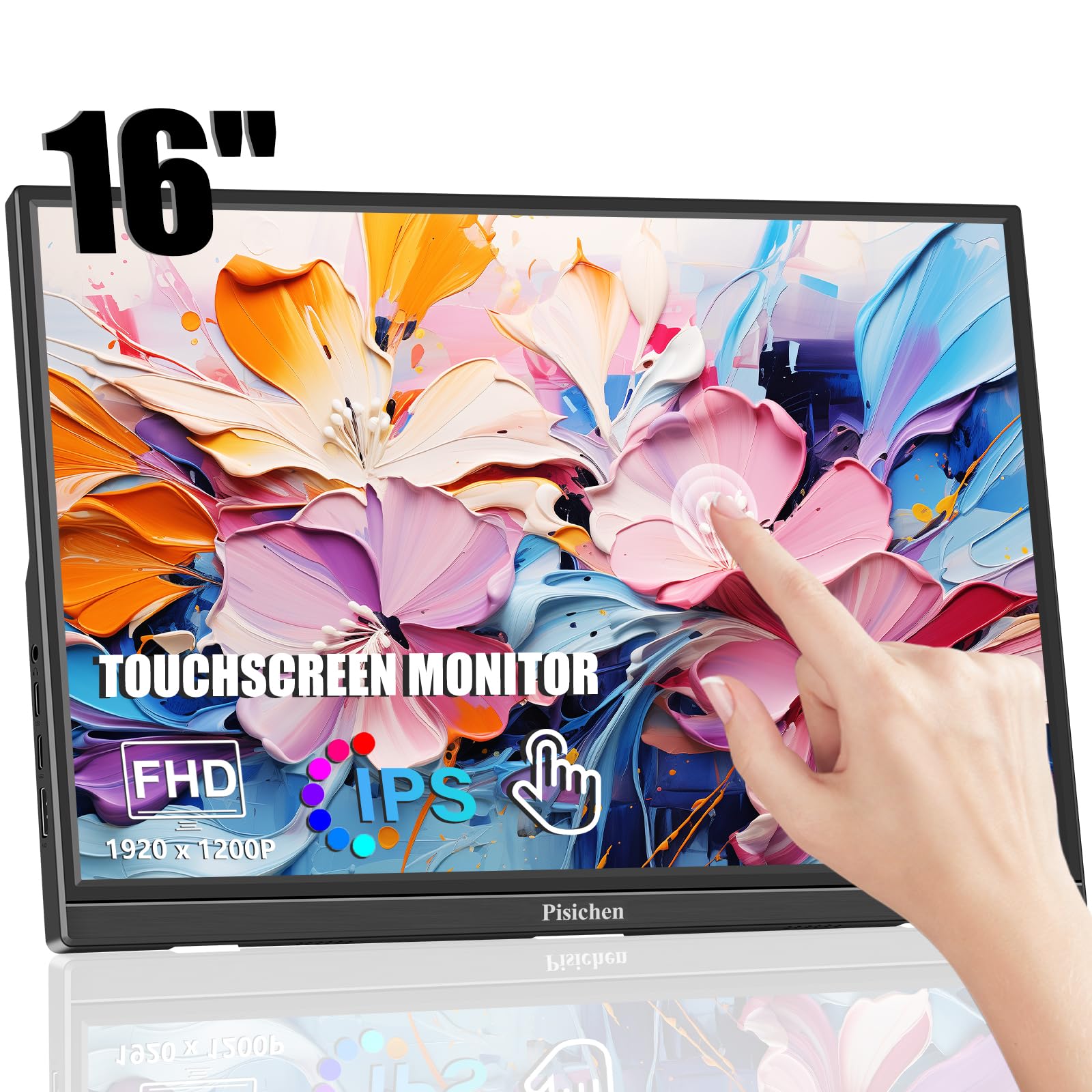 Amazon.com: Portable Monitor Touchscreen 16 Inch FHD 1920x1200P HDMI ...