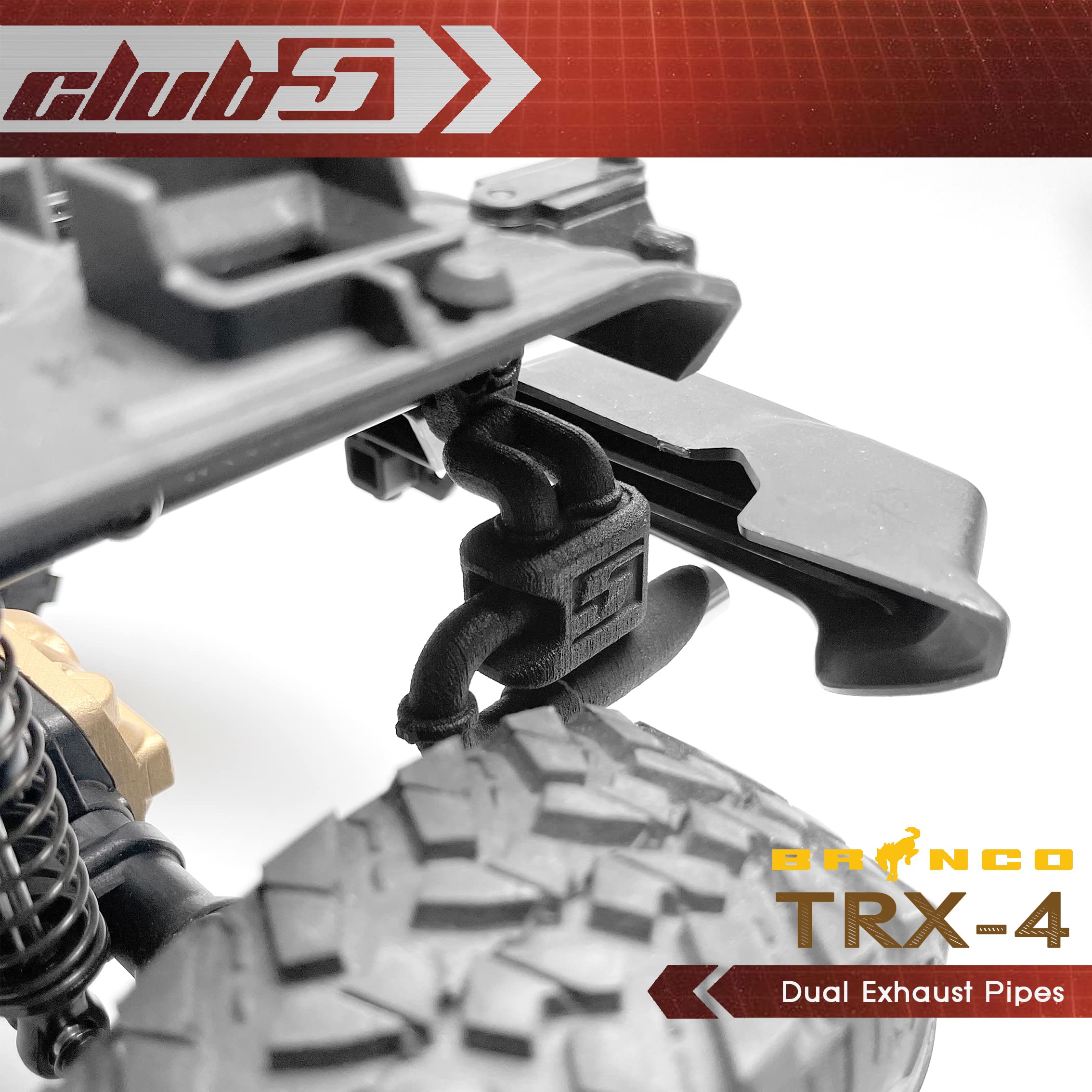 Traxxas Trx-4 Bronco Exhaust Club 5 Racing Dual Exhaust System For ...
