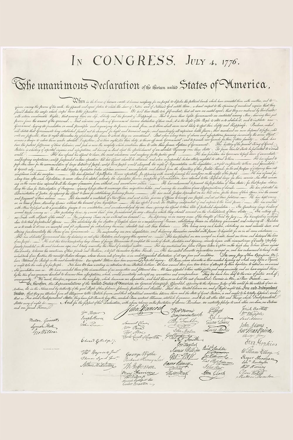 Amazon.com: 24x36 gallery poster, U.S. Declaration of Independence ...