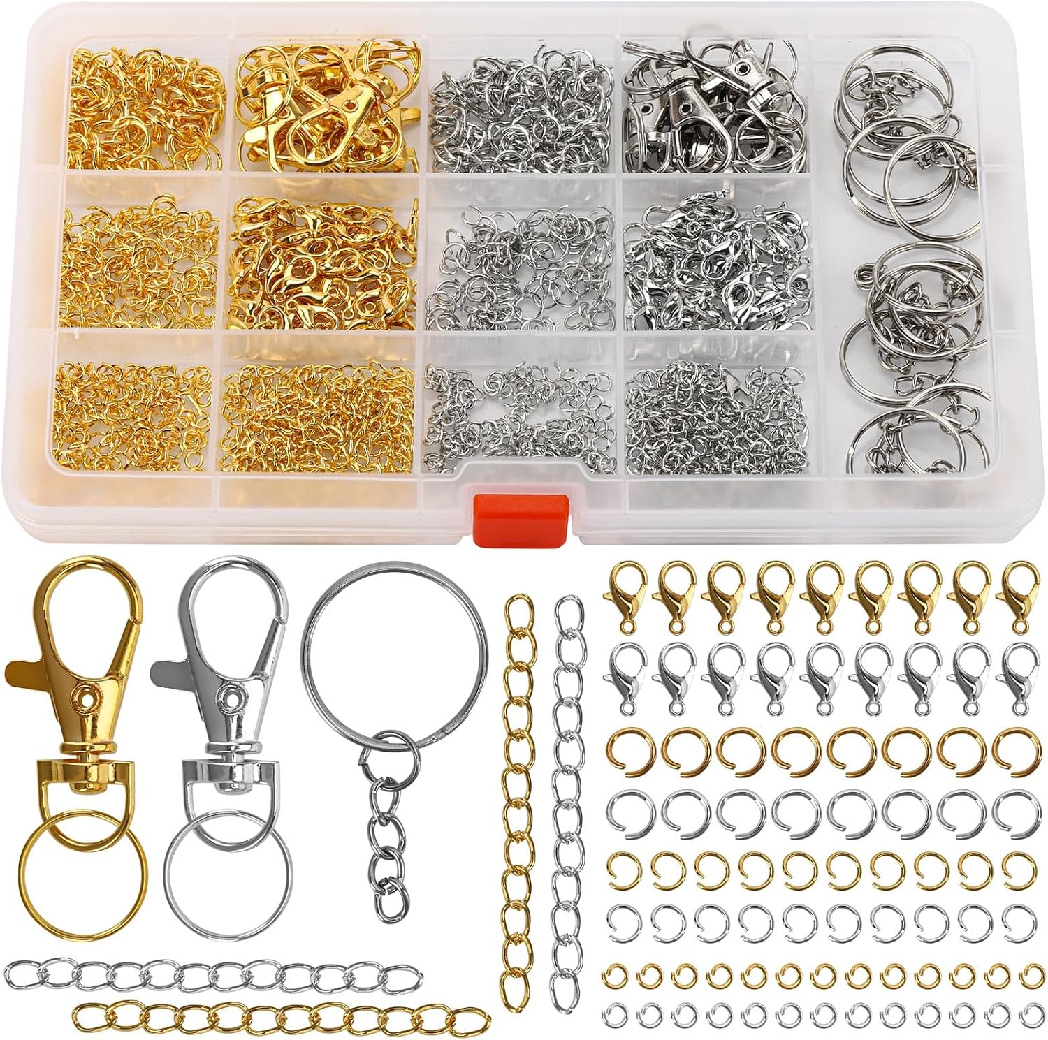 Amazon.com: 968Pcs Keychain Making Kit with 800 Jump Rings(3 Size) and ...