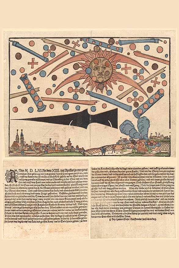 Amazon.com: 24x36 gallery poster, 1561 celestial phenomenon over Nuremberg as printed in an ...