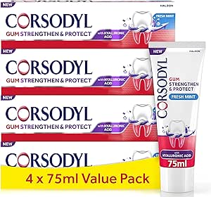 Corsodyl Toothpaste Multipack Gum Strengthen & Protect with Hyaluronic ...