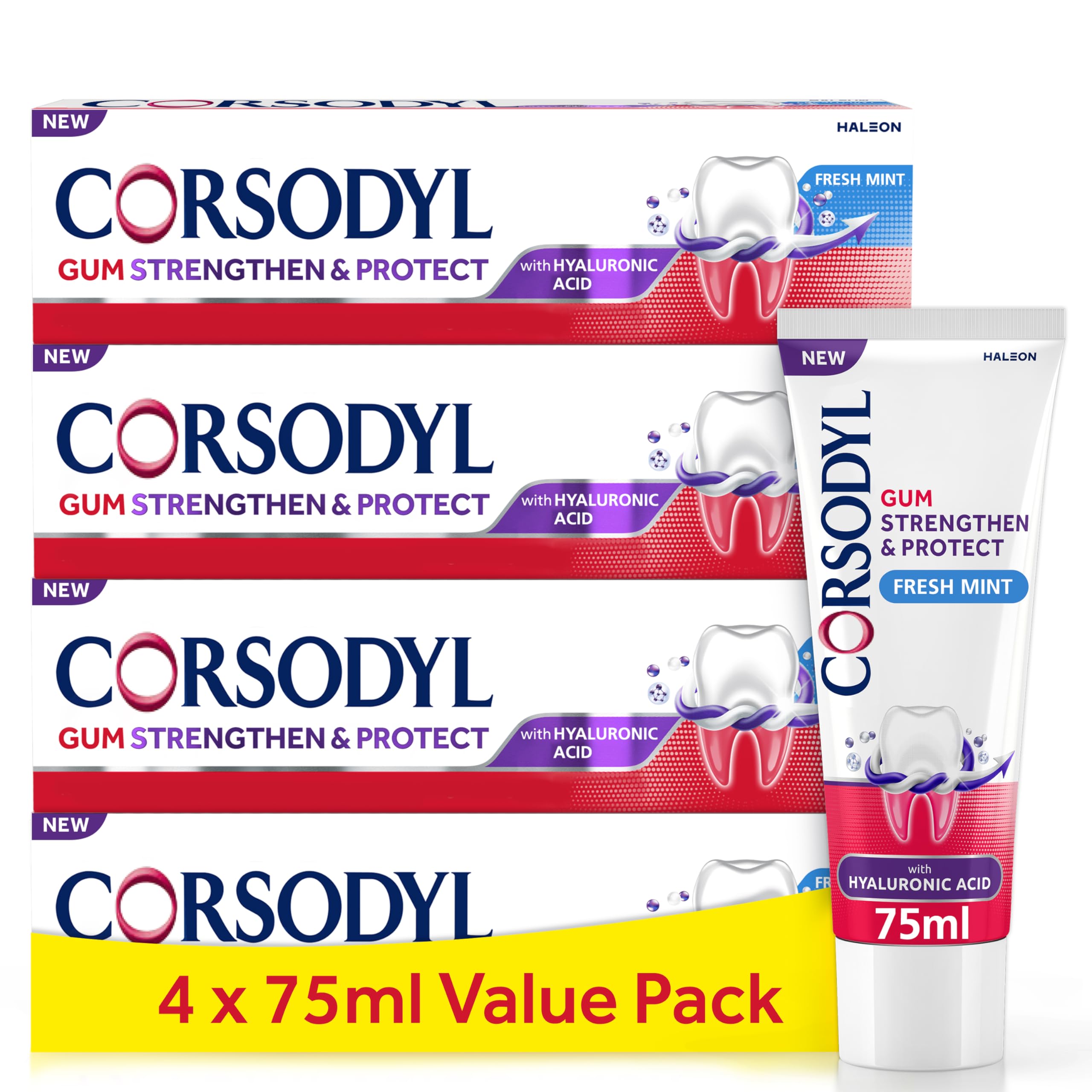 Corsodyl Gum Strengthen & Protect Toothpaste with Hyaluronic Acid ...