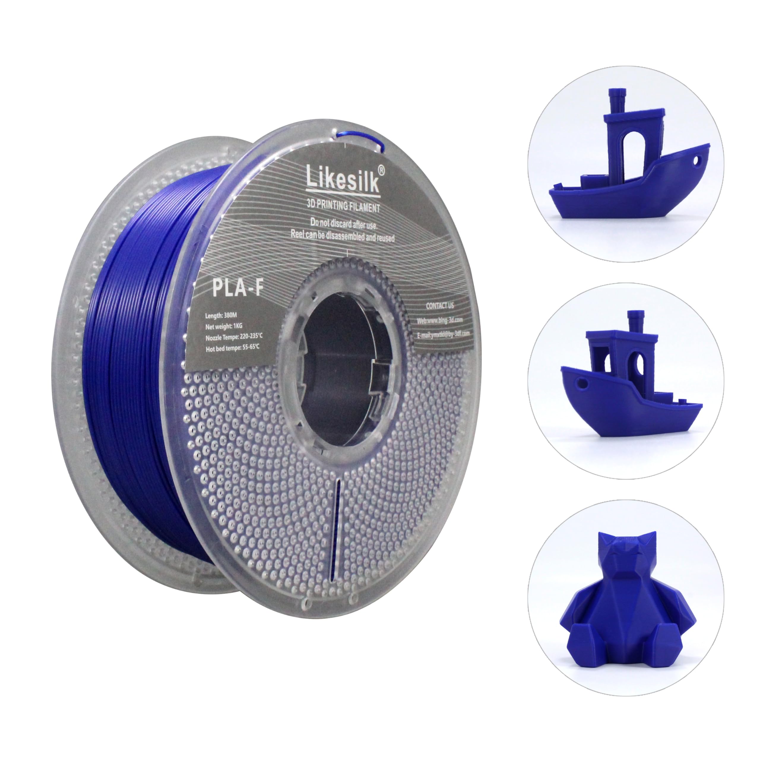 Amazon.com: Likesilk 3D Printer Filament PLA F 1KG 1.75mm 3D Printing ...