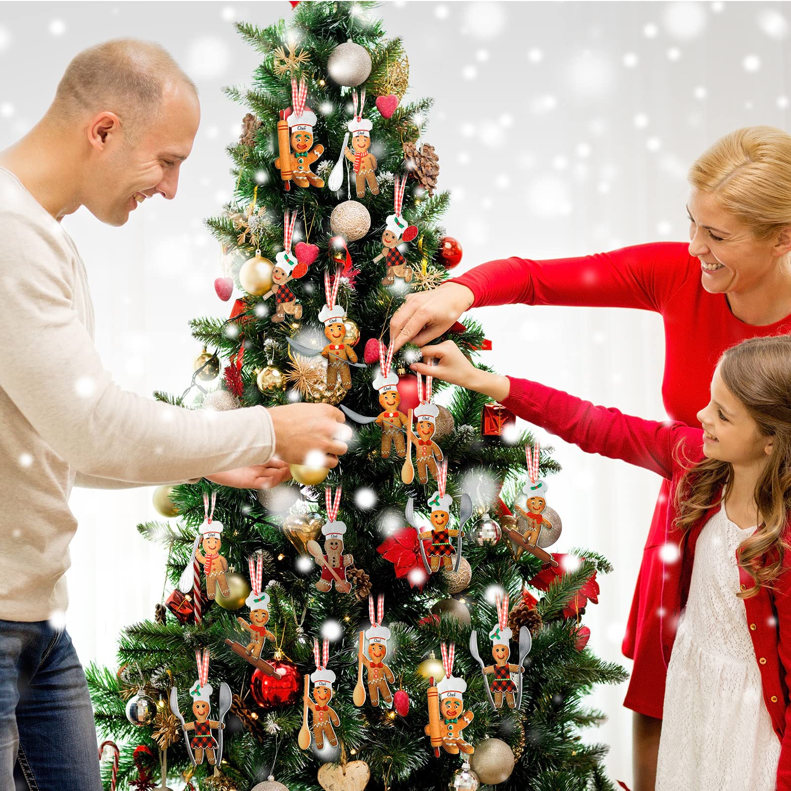 People Decorating Christmas Tree