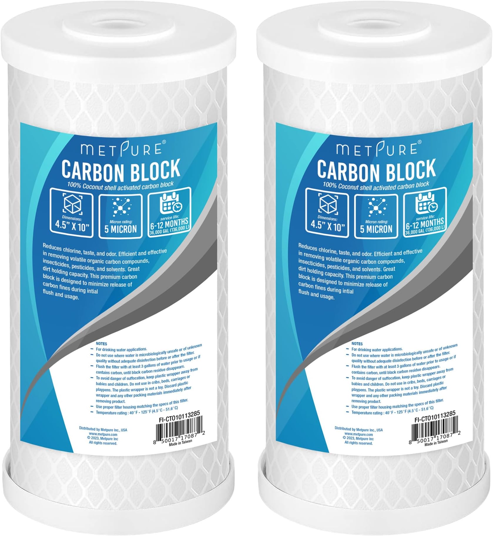 Amazon.com: Metpure Universal 5 Micron 10” x 4.5” Whole House Carbon ...