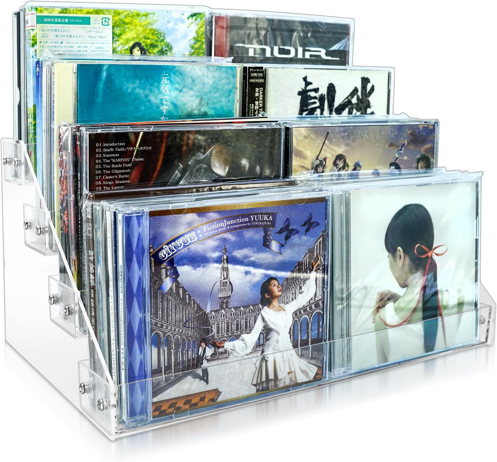 Amazon.com: AREAJD Retro Walnut-colored MDF CD Holder Desk Rack ...