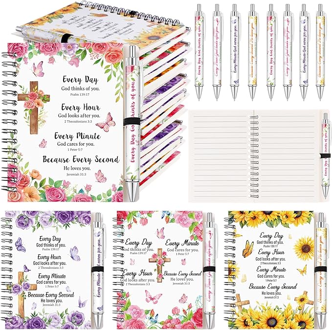 Amazon.com : Colarr 12 Sets Christian Notebooks Bulk Christian Gifts ...