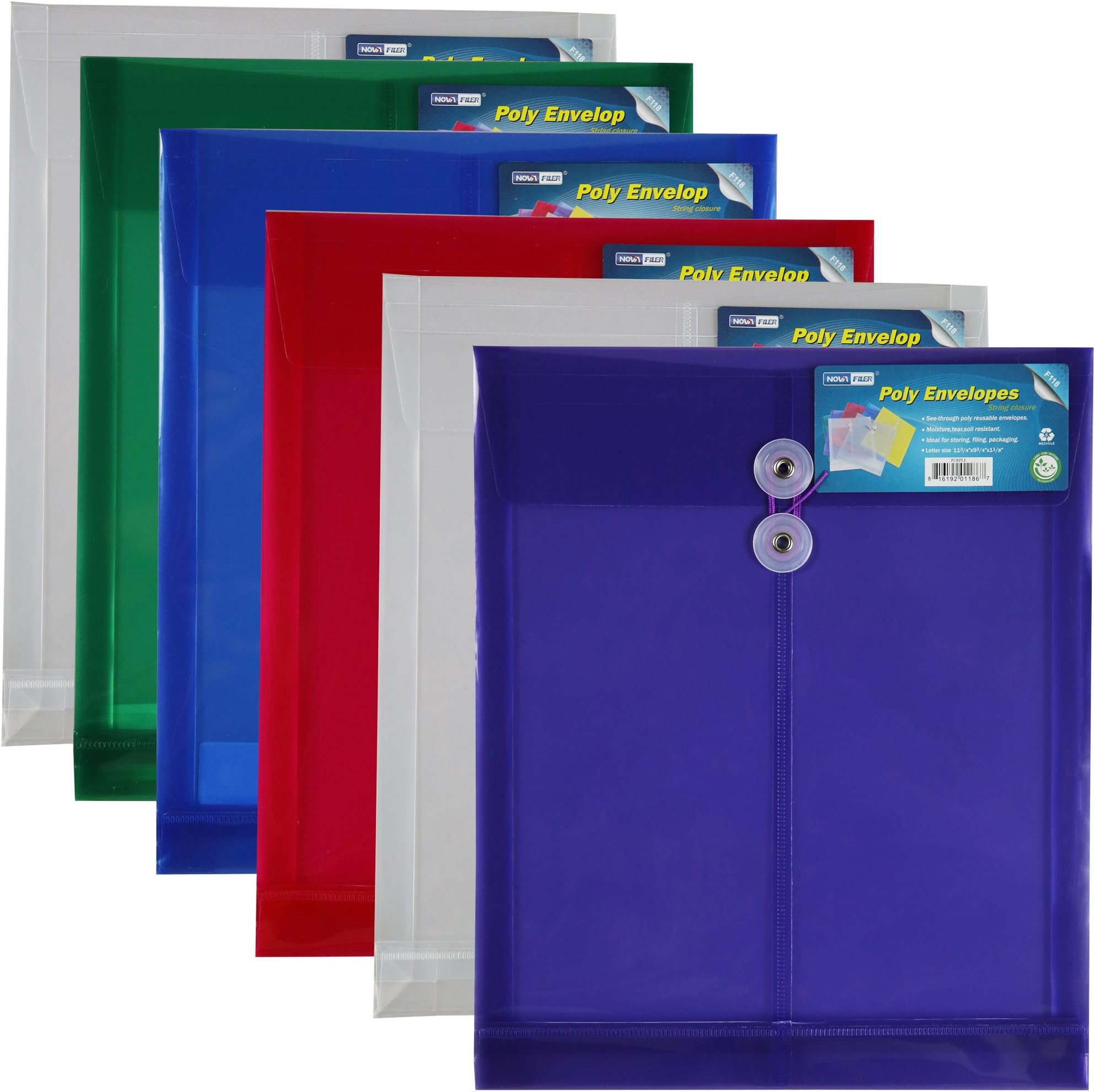 Amazon.com : Letter Size Poly String Envelope with Expandable Gusset ...