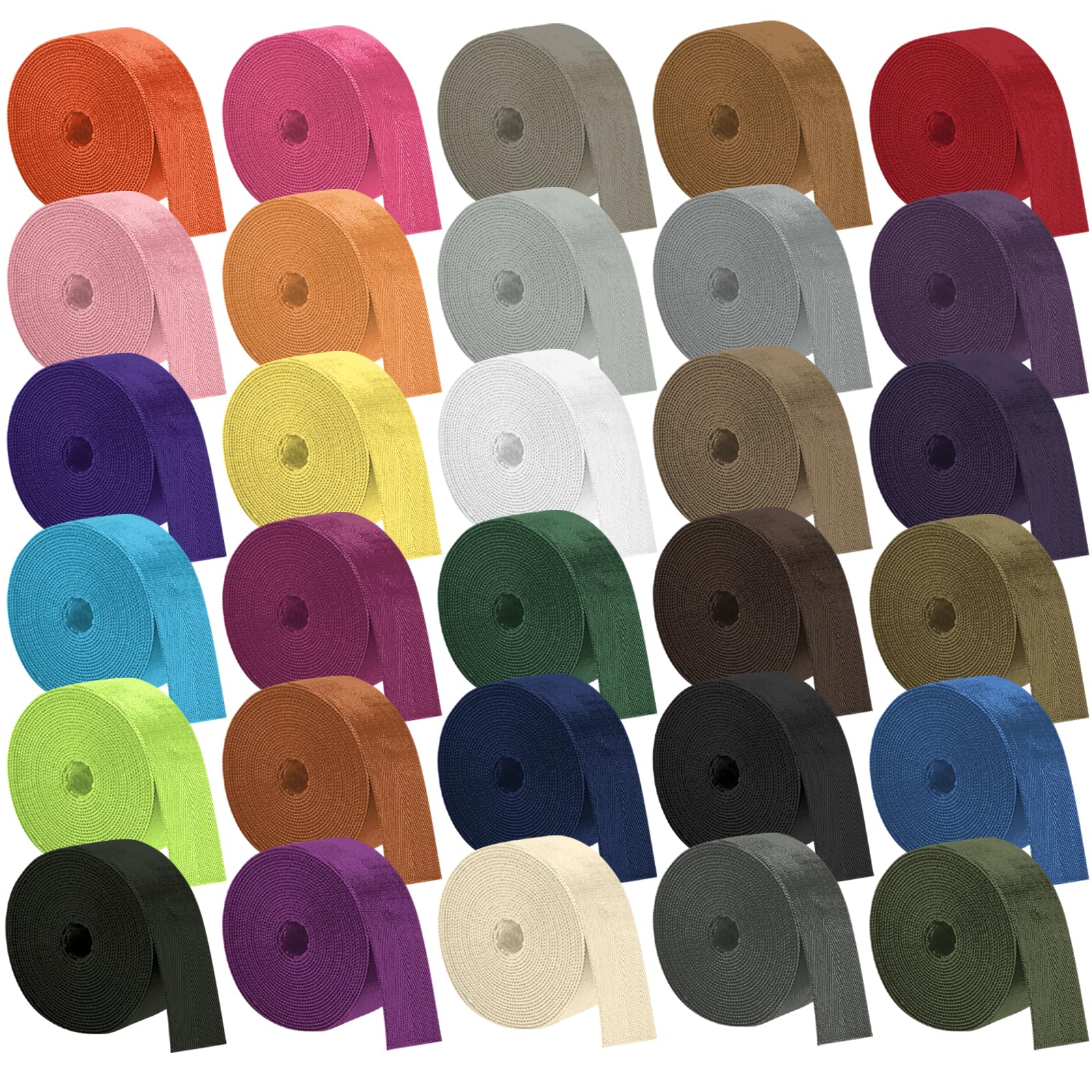 Amazon.com : Bavlesfuire 30 Rolls 1 Inch Wide Nylon Webbing Heavyweight ...