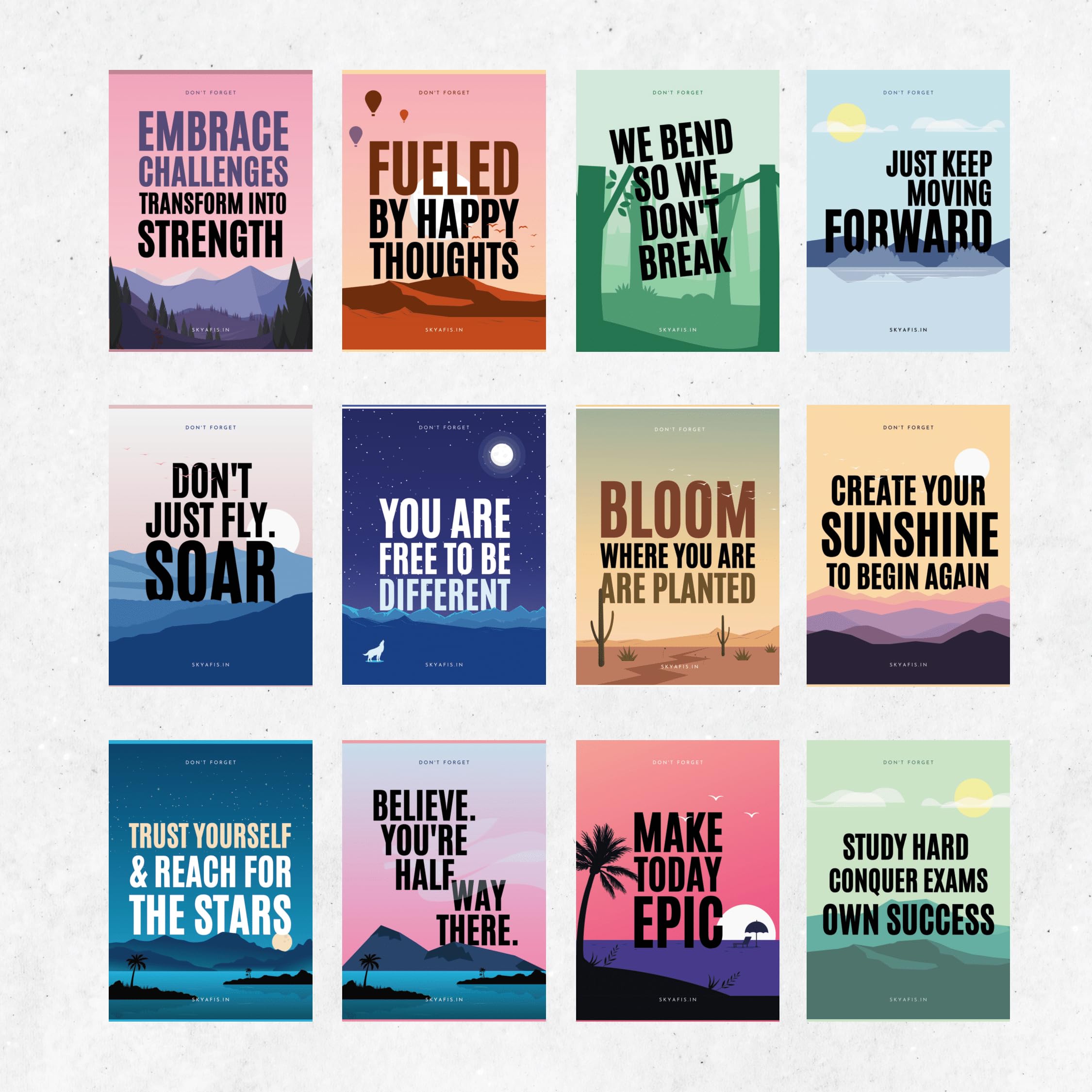 Pack of 12 Unframed Motivation Posters | Motivation Room for Posters ...