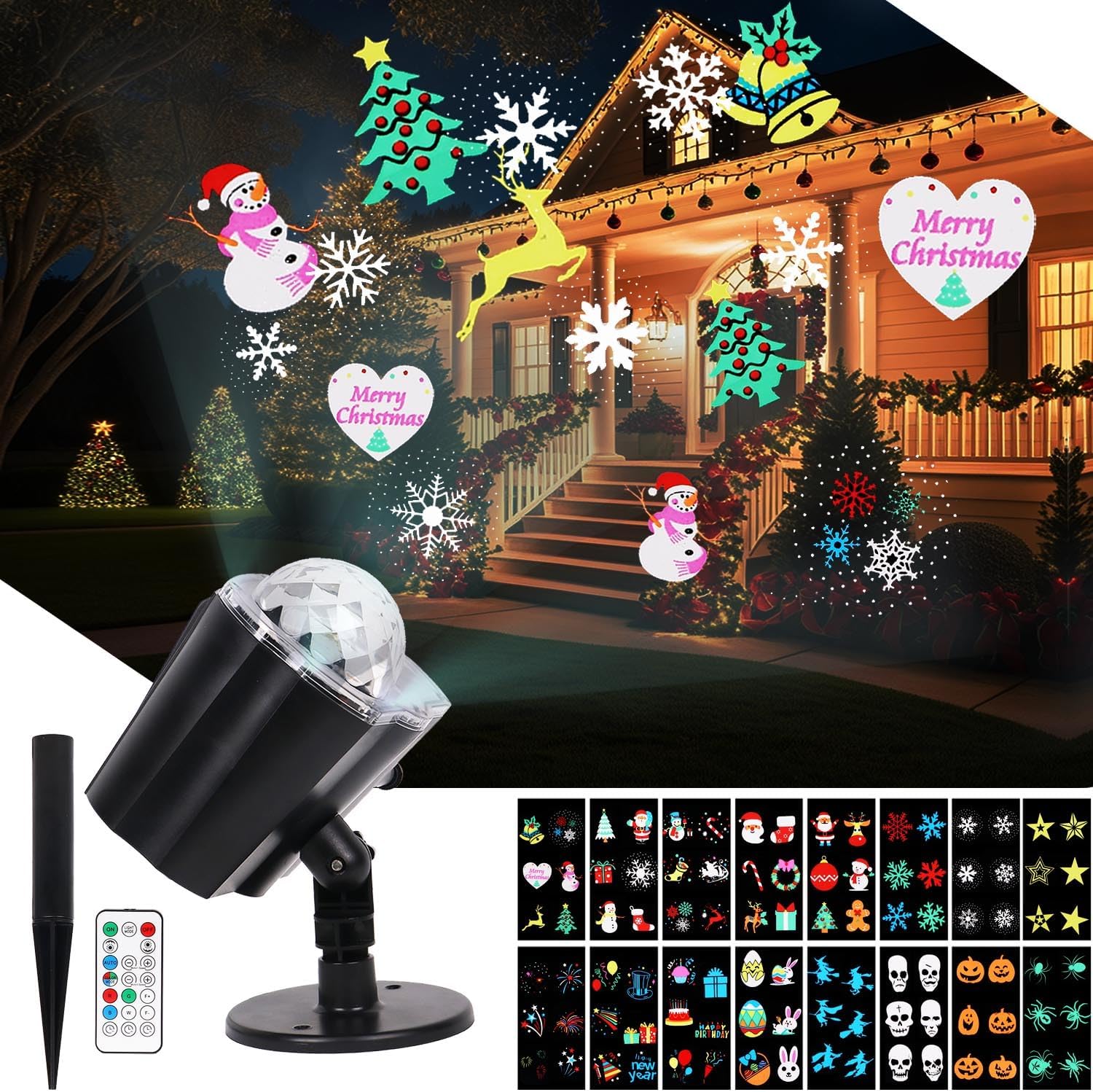 Amazon.com: Christmas Projector Lights with Remote, 16 Colorful Modes ...