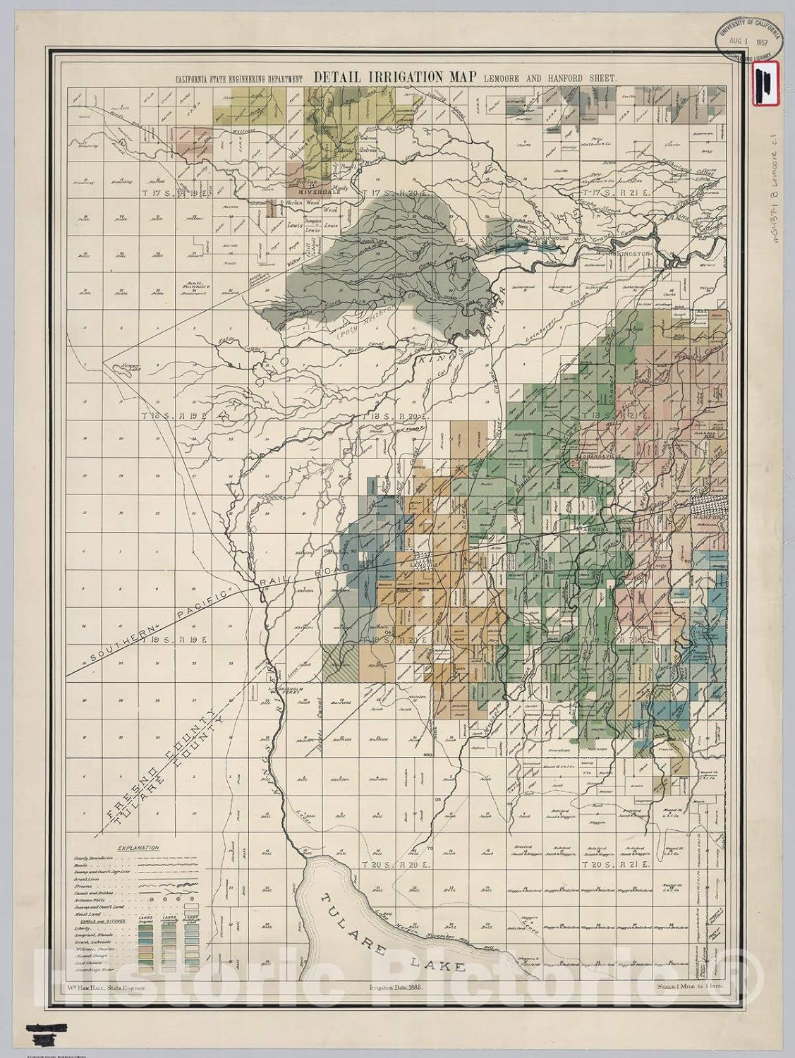 Amazon.com: Historic Map : Lemoore and Hanford Sheet. Detail Irrigation ...