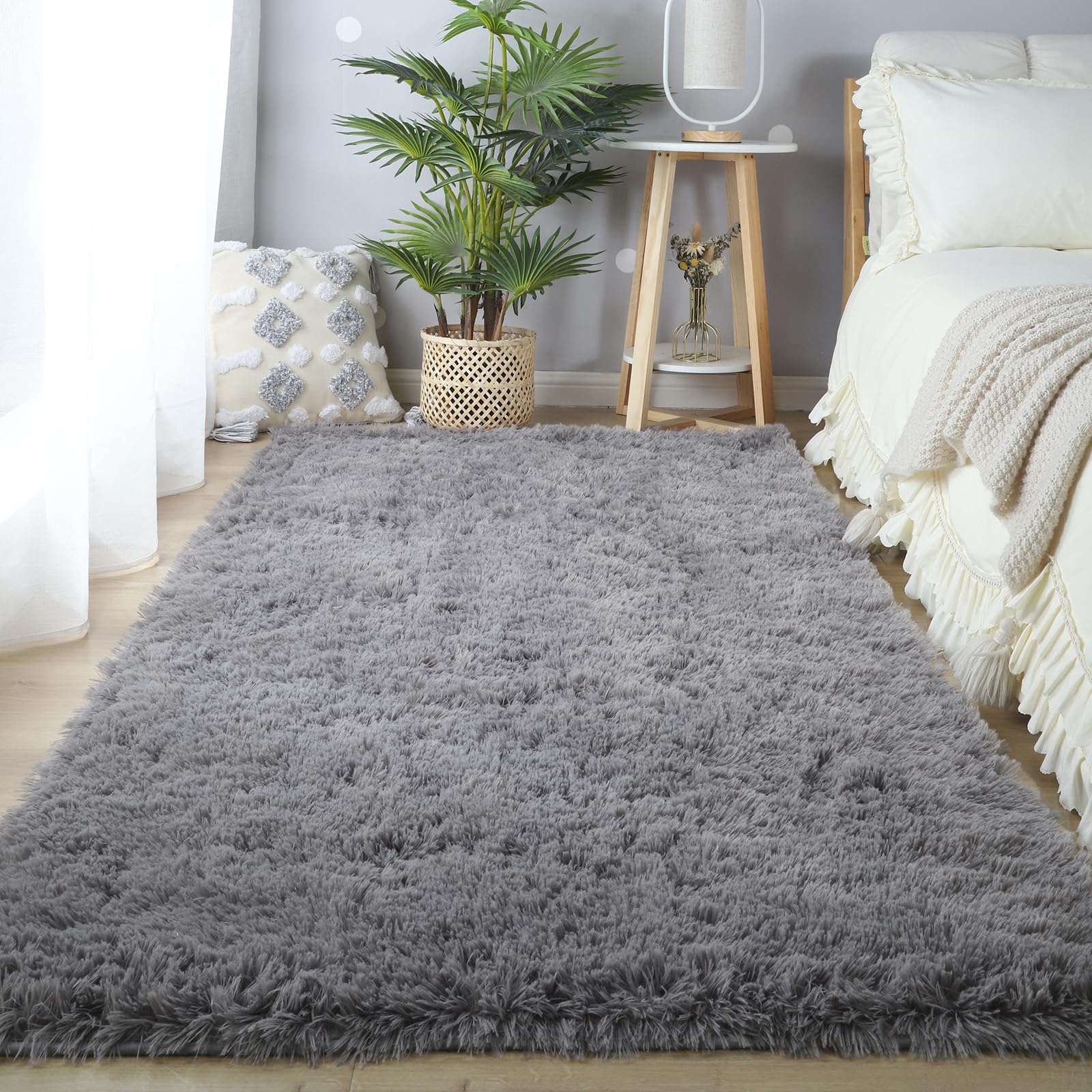 Amazon.com: Fluffy Rugs for Bedroom 5x7 - Soft Shag Plush Area Rug for ...