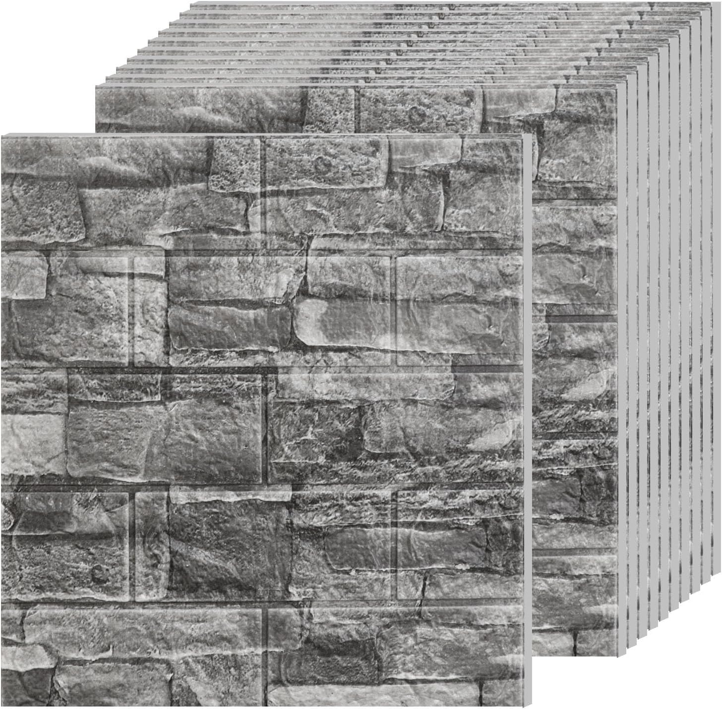 Amazon.com: Greymond 3D Wall Panels Peel and Stick in Black Grey, 10 ...
