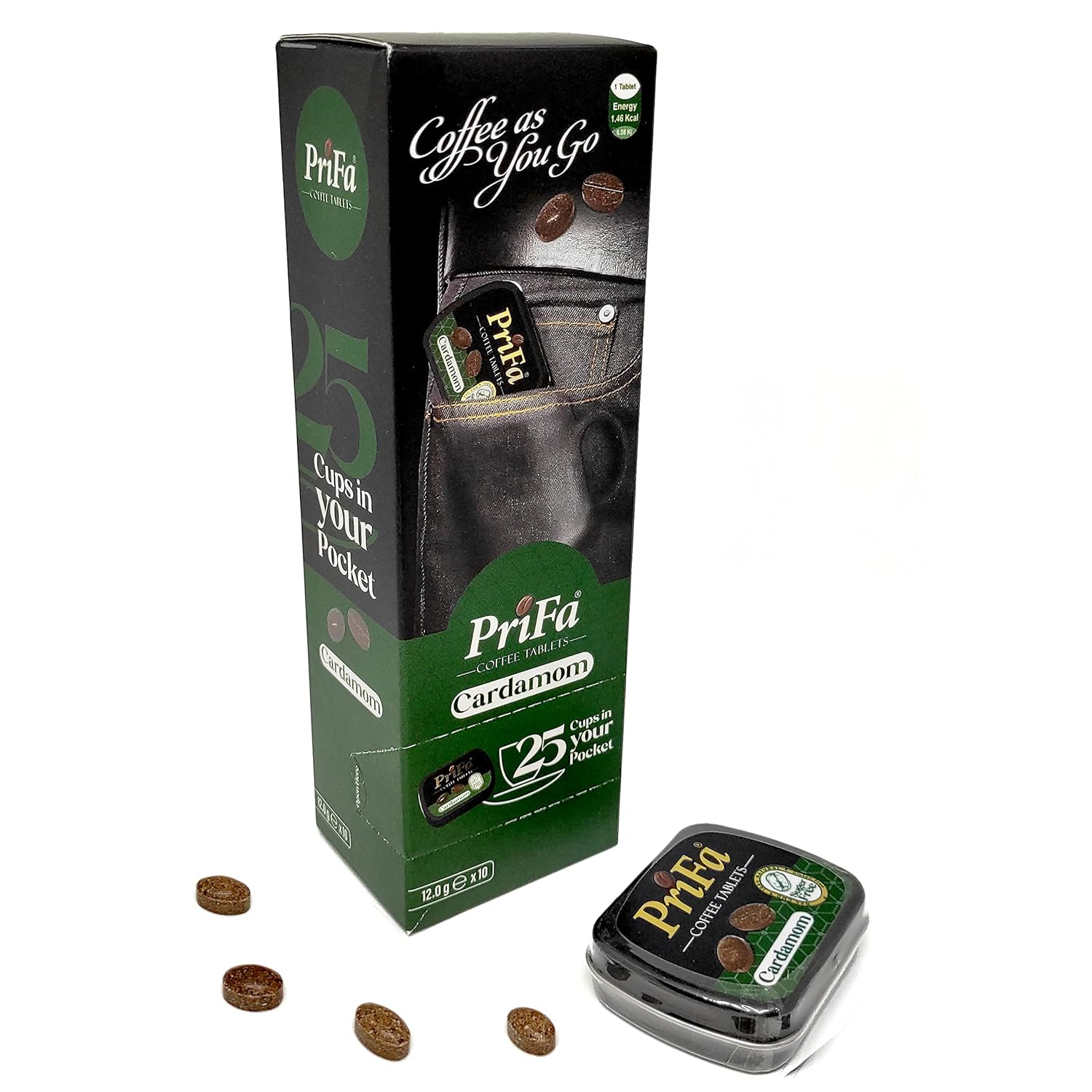 Amazon.com : PRIFA Coffee Tablets Box 10 x 25 Tablets, Real Coffee ...