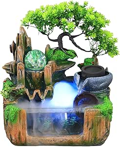 Amazon.com: Tabletop Water Fountain, Rockery Waterfall Fountain Indoor ...