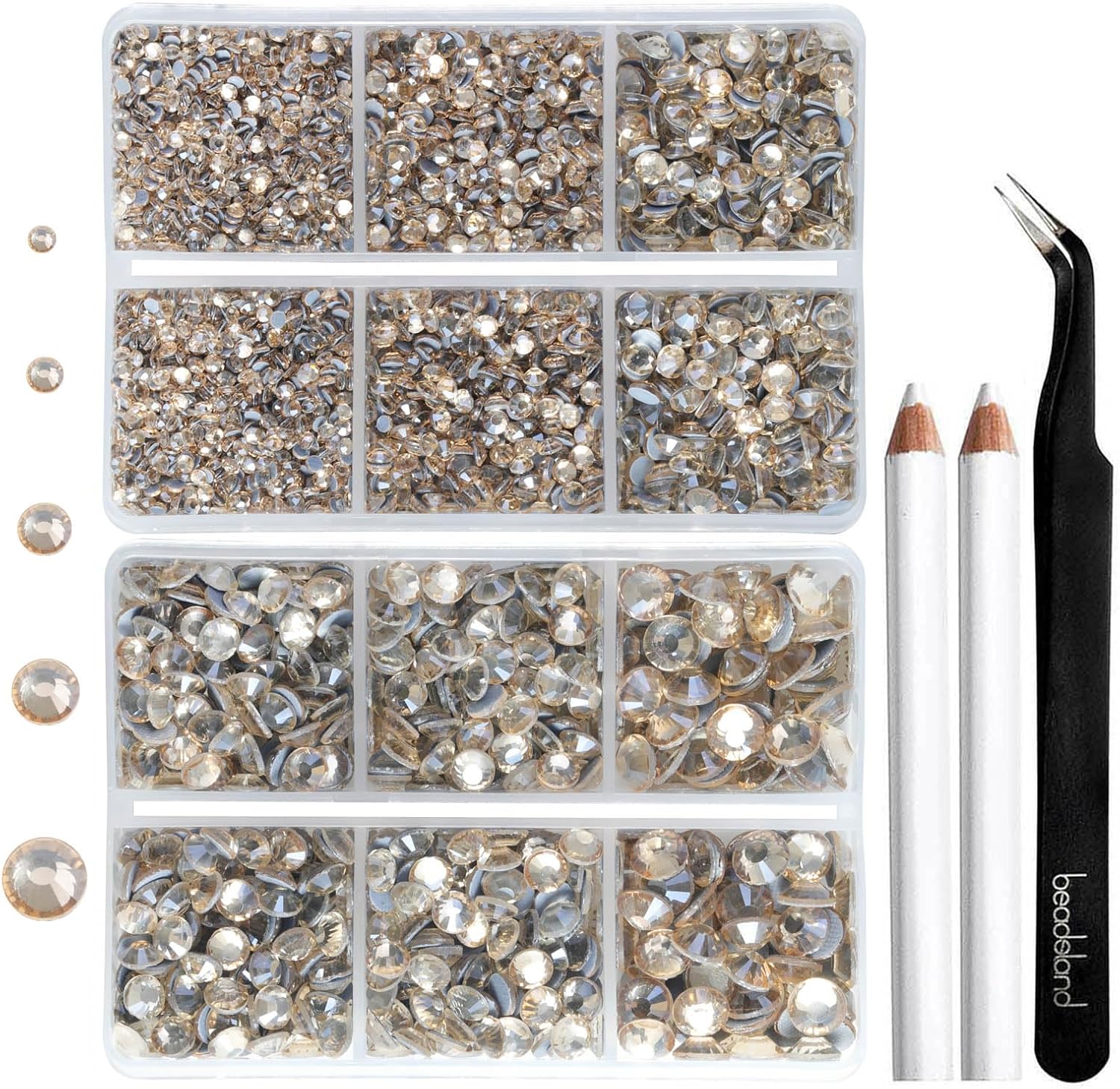 Amazon.com: 6736pcs Hotfix Rhinestones Flatback,Gold Rhinestones for ...