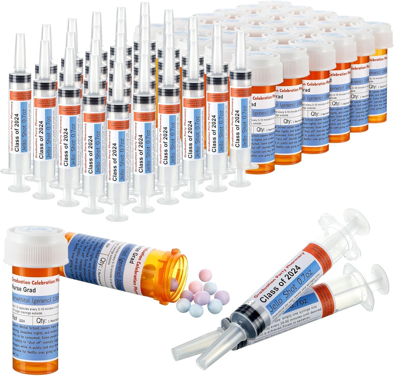 Amazon.com: 120 Pcs Nursing Graduation Party Supplies Set Plastic ...