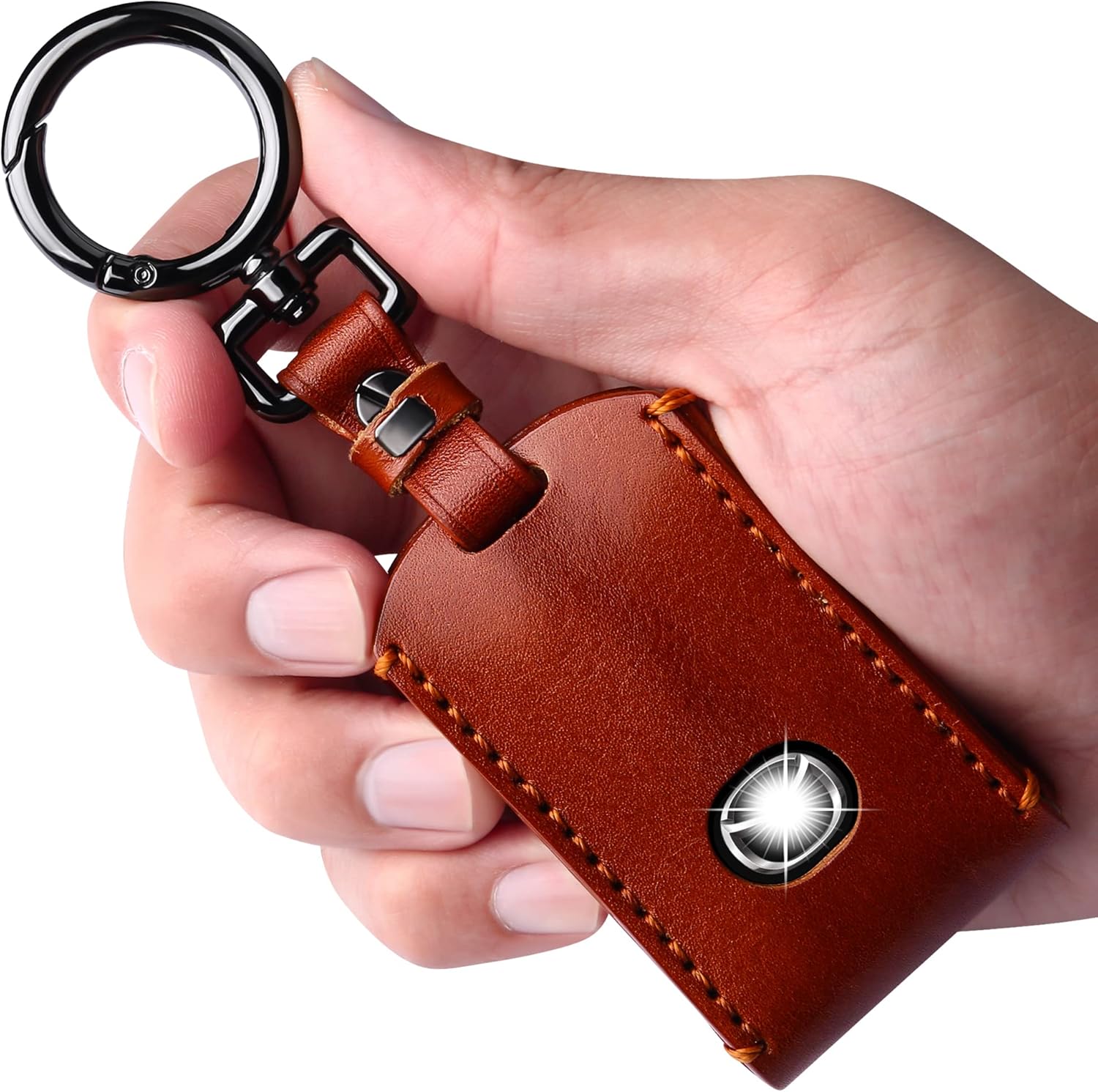 Amazon.com: Tukellen for Mazda Leather Key Fob Cover with Keychain ...